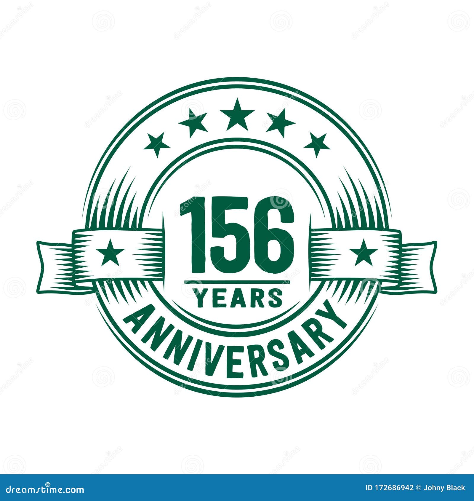 156 Years Anniversary Celebration Logotype. 156th Years Logo. Vector ...