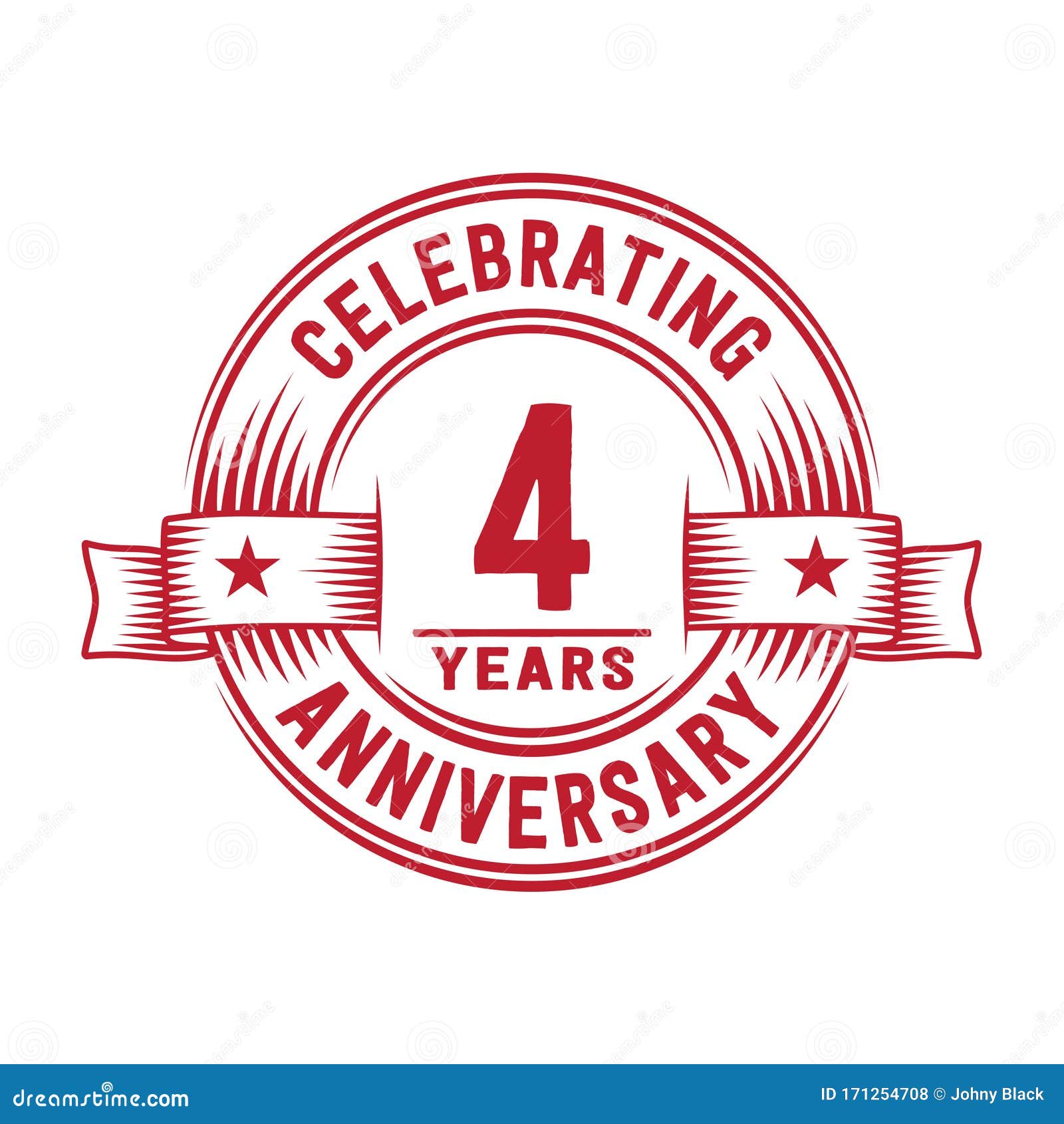 4 Years Anniversary Celebration Logotype. 4th Years Logo. Vector and ...
