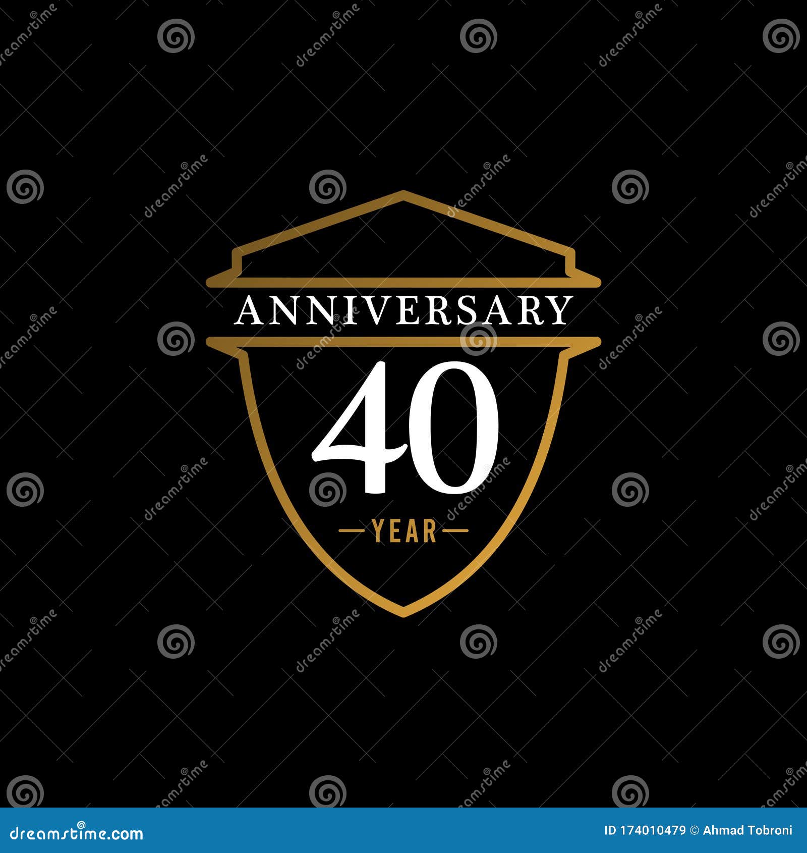 40 Years Anniversary Celebration Number Text Vector Template Design ...