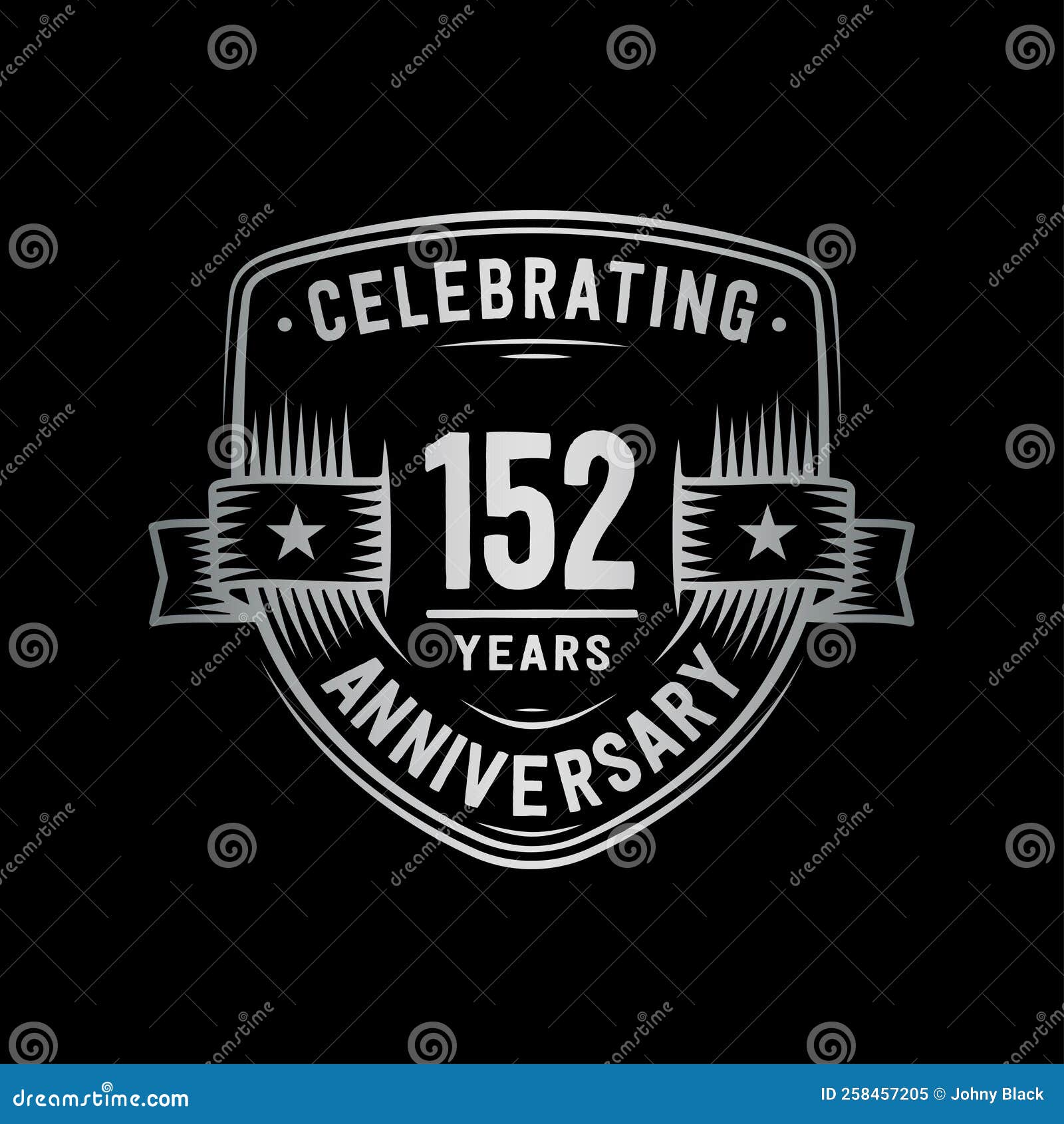 152 Years Anniversary Celebration Shield Design Template. 152nd ...