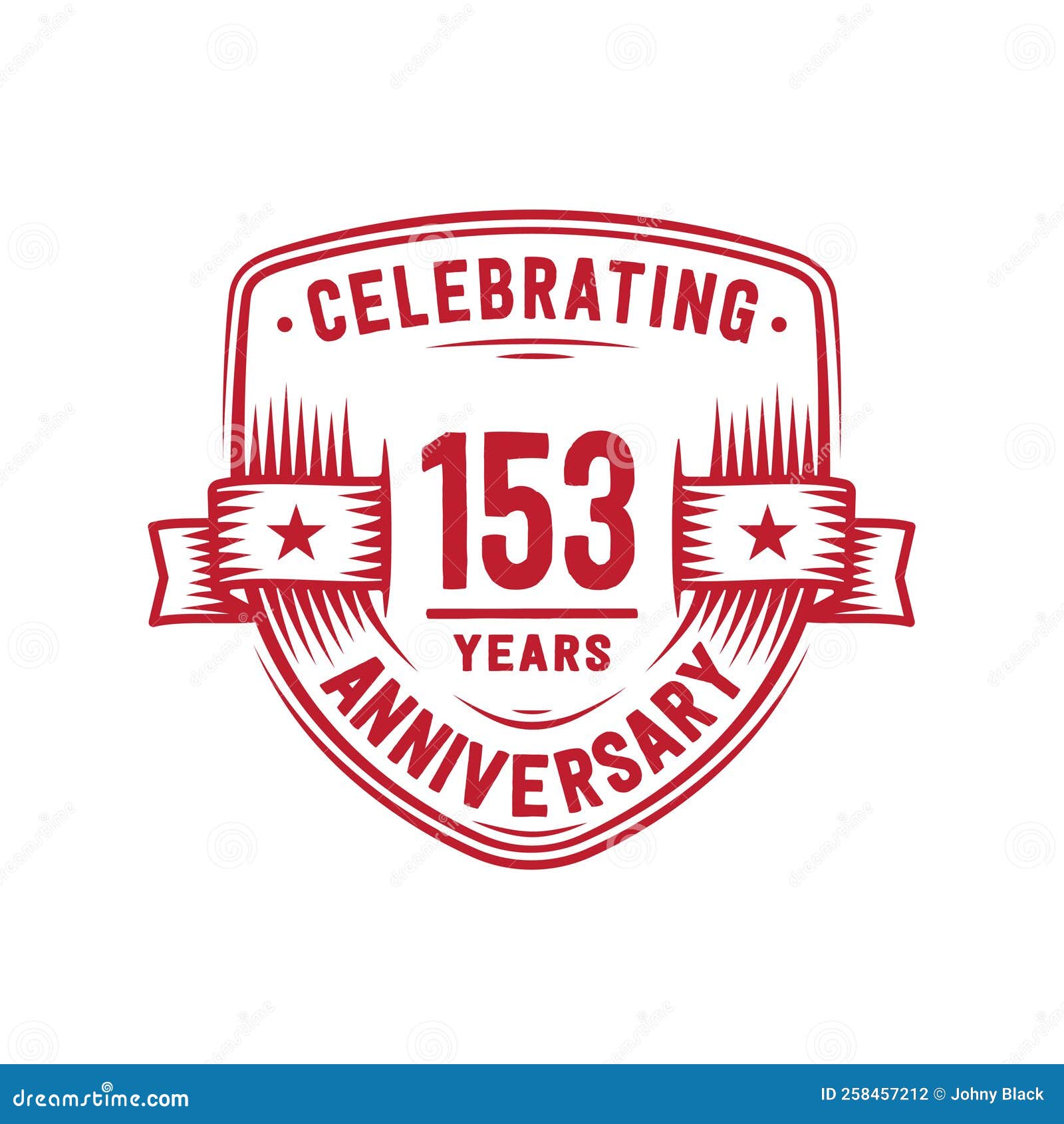 153 Years Anniversary Celebration Shield Design Template. 153rd ...