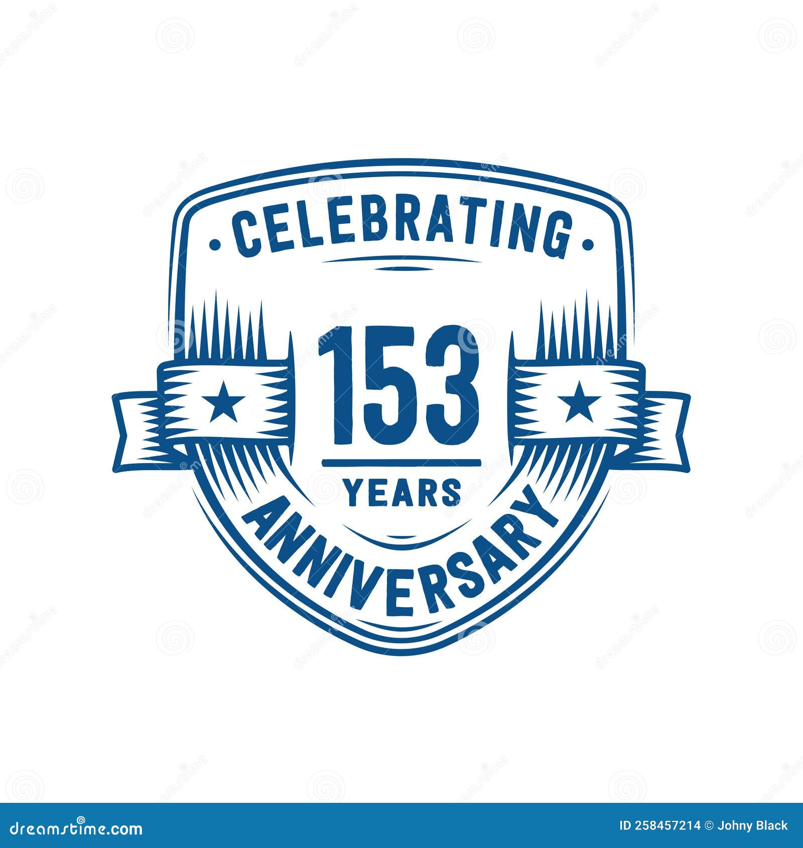 153 Years Anniversary Celebration Shield Design Template. 153rd ...