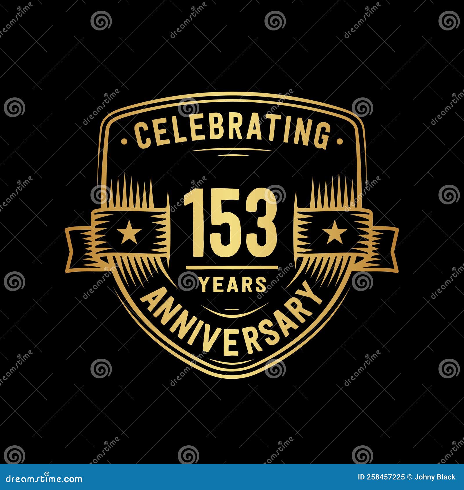 153 Years Anniversary Celebration Shield Design Template. 153rd ...
