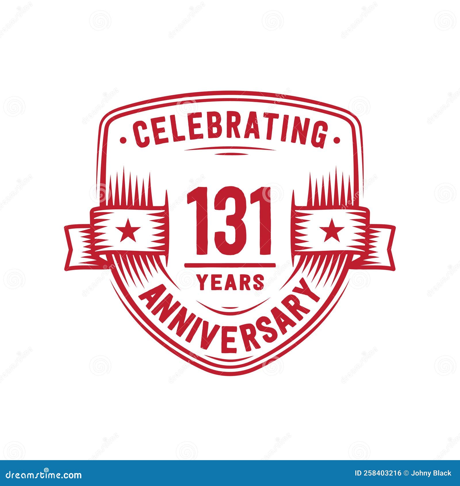 131 Years Anniversary Celebration Shield Design Template. 131st ...
