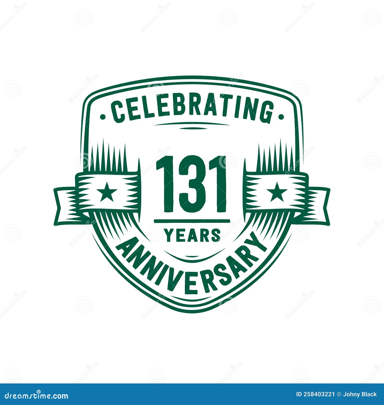 131 Years Anniversary Celebration Shield Design Template. 131st ...