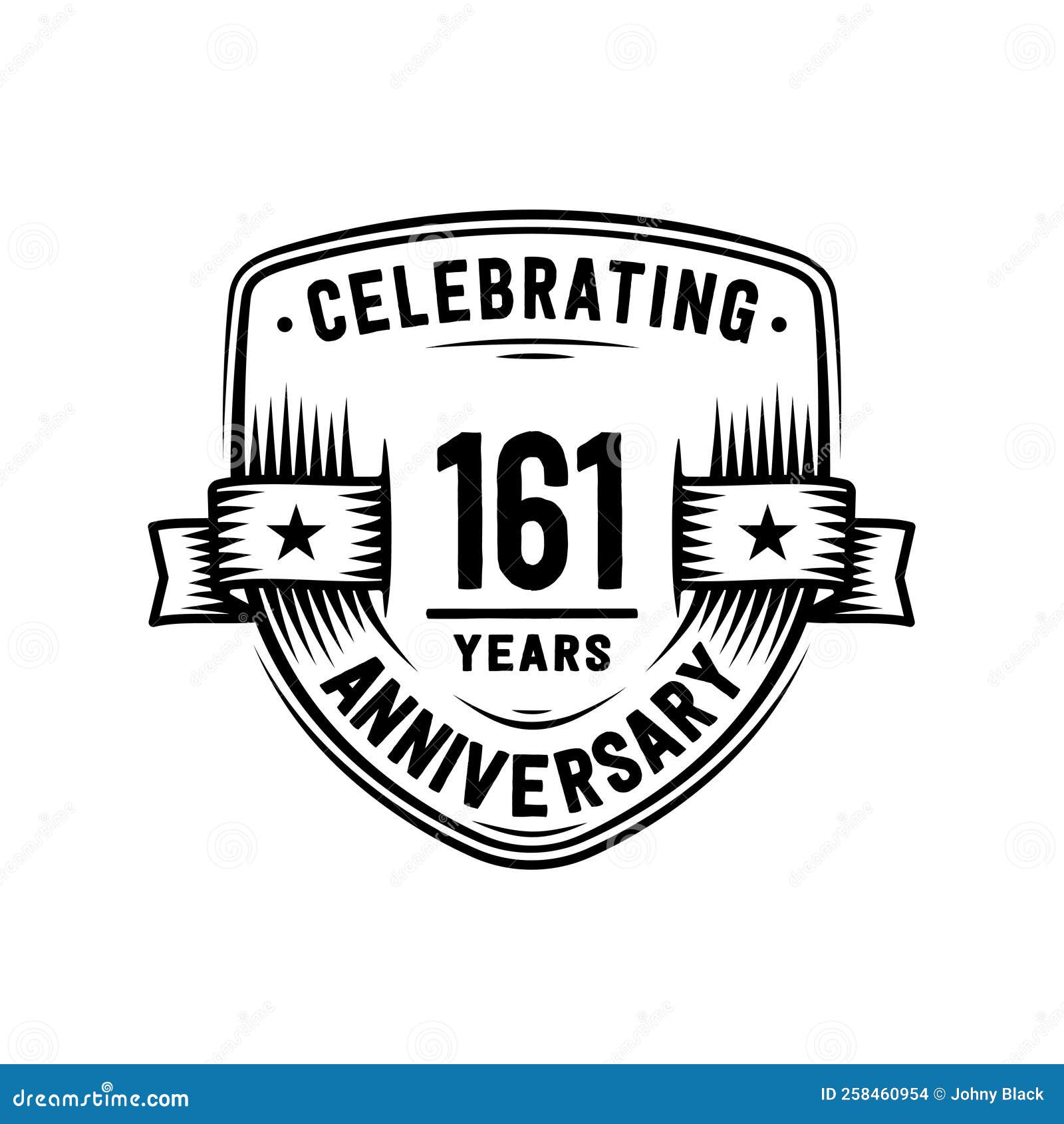 161 Years Anniversary Celebration Shield Design Template. 161st ...