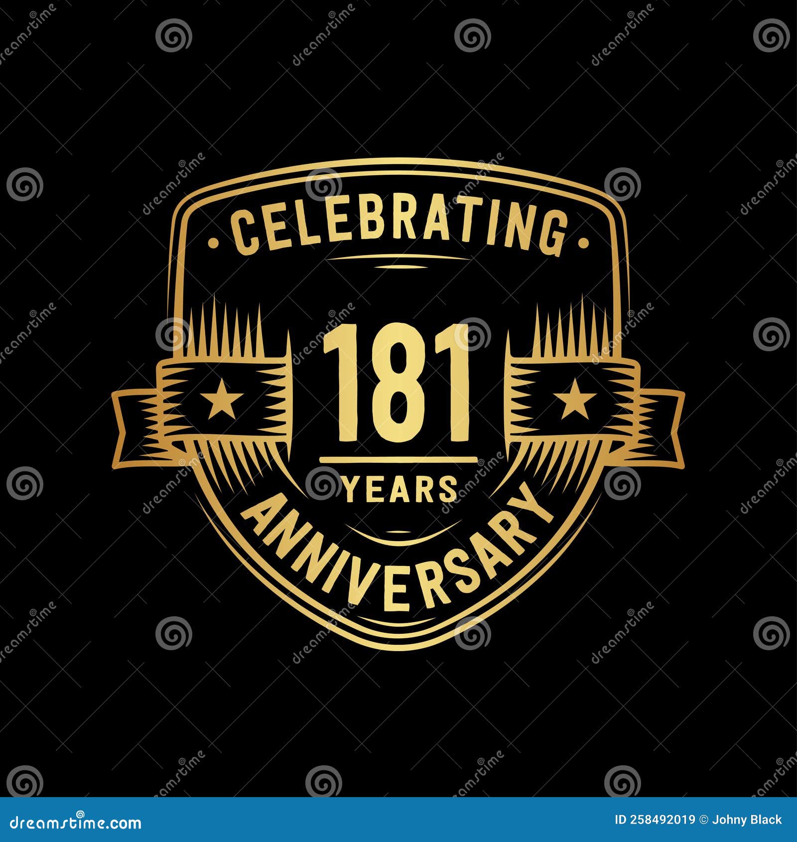 181 Years Anniversary Celebration Shield Design Template. 181st ...