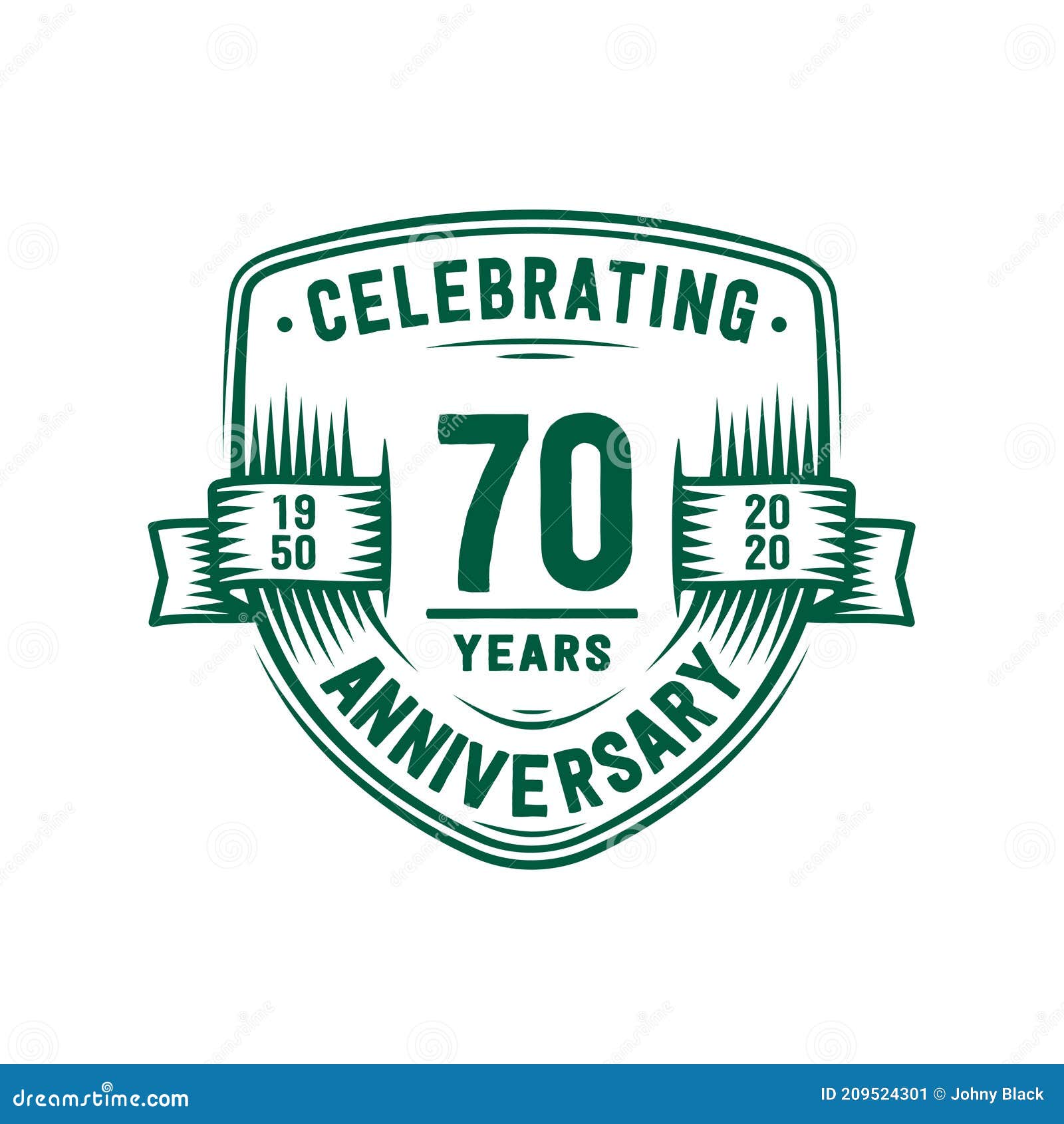 70 Years Anniversary Celebration Shield Design Template. 70th ...