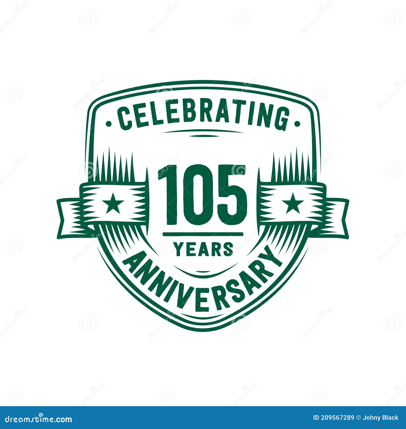 105 Years Anniversary Celebration Shield Design Template. 105th ...