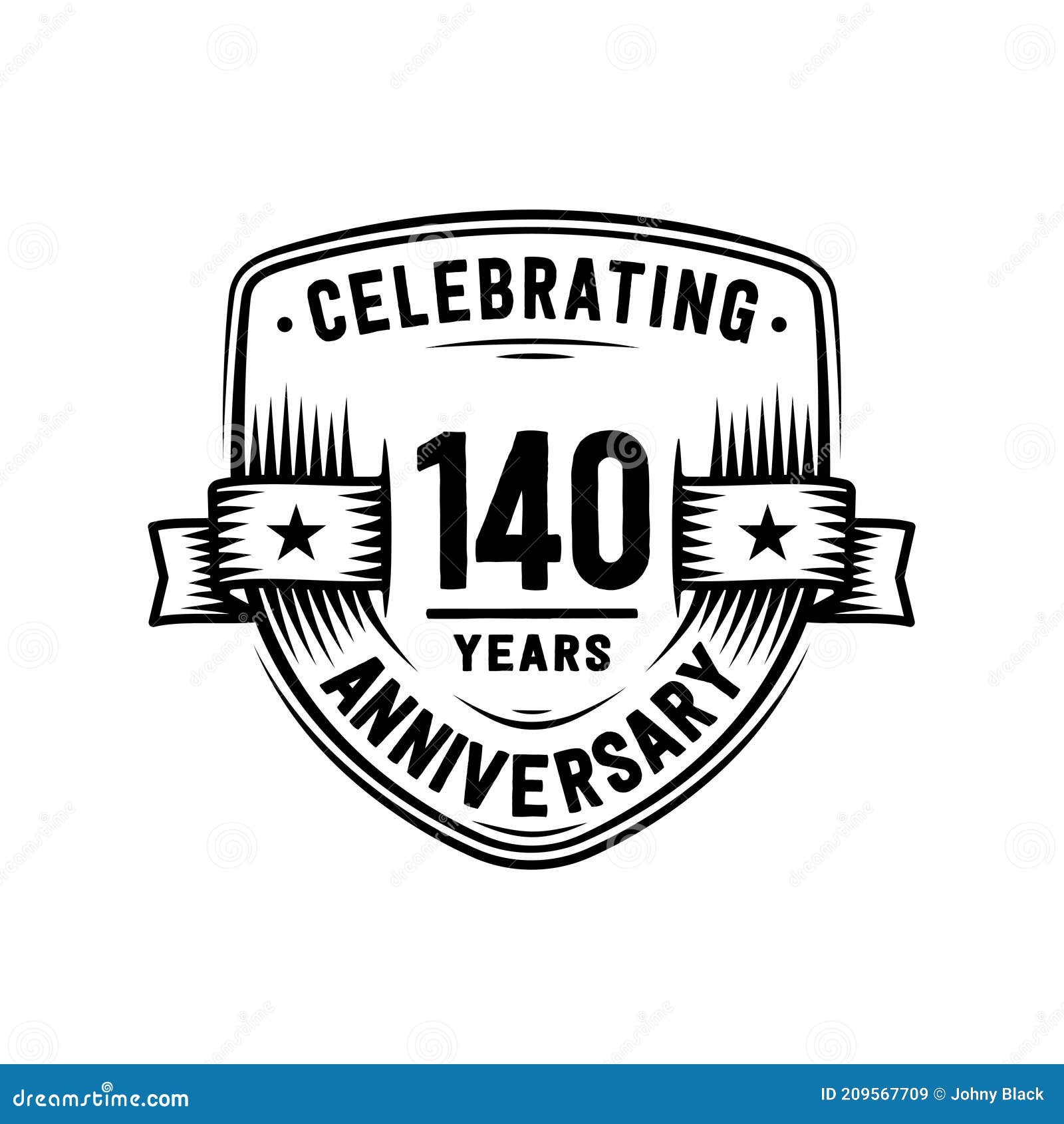 140 Years Anniversary Celebration Shield Design Template. 140th ...