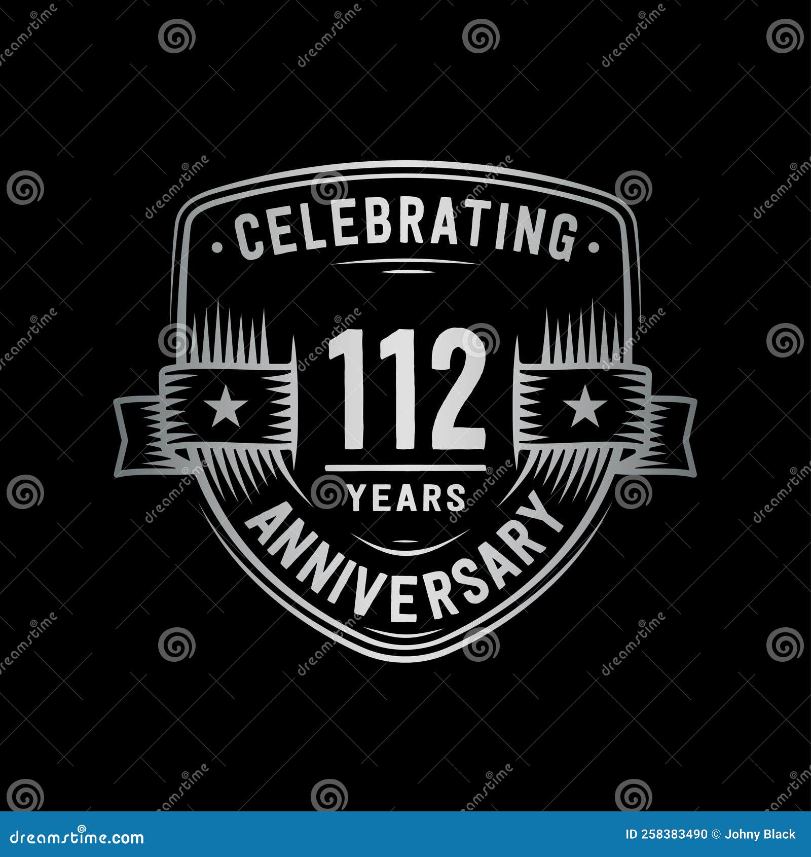 112 Years Anniversary Celebration Shield Design Template. 112th ...