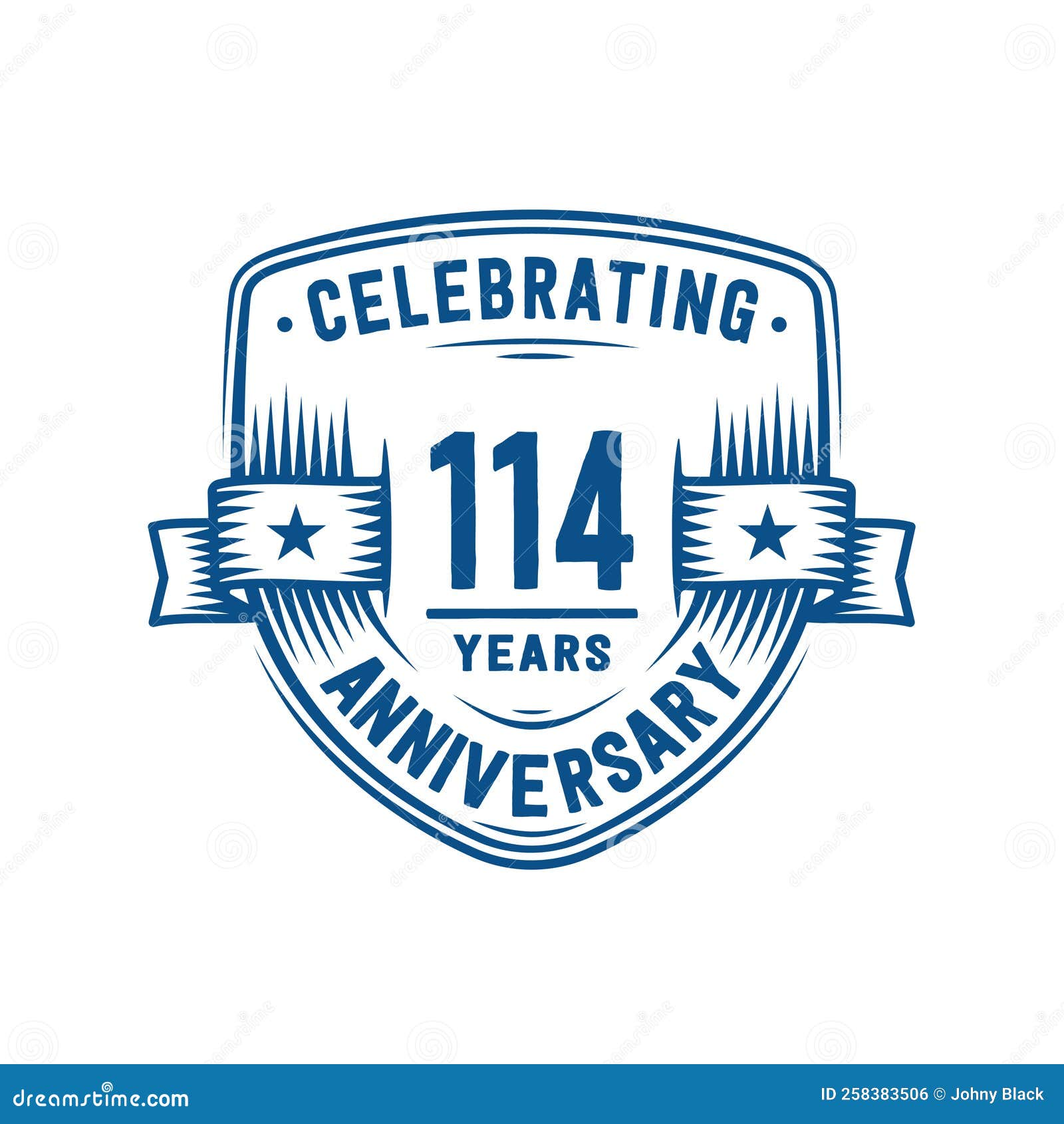 114 Years Anniversary Celebration Shield Design Template. 114th ...