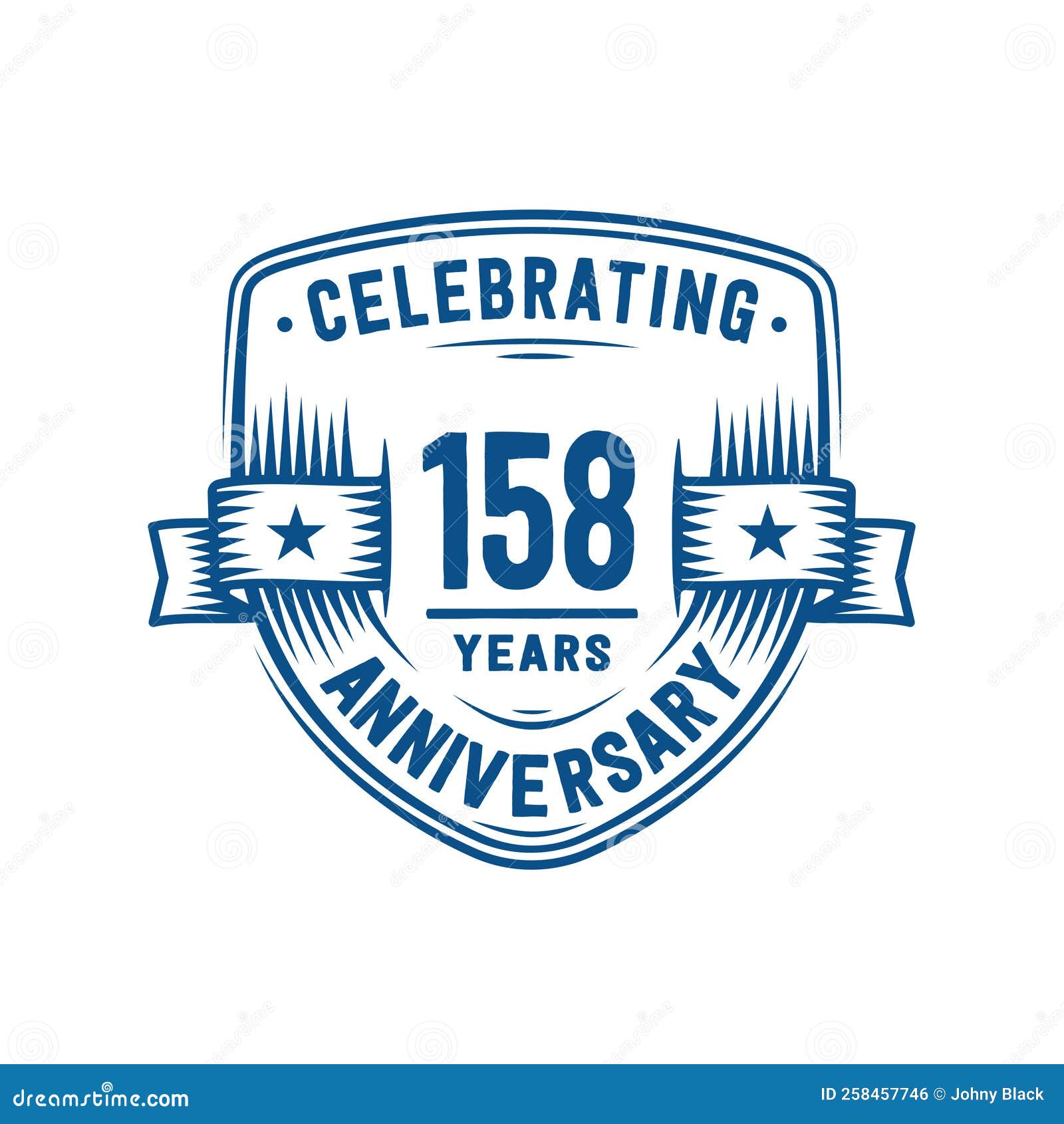 158 Years Anniversary Celebration Shield Design Template. 158th ...