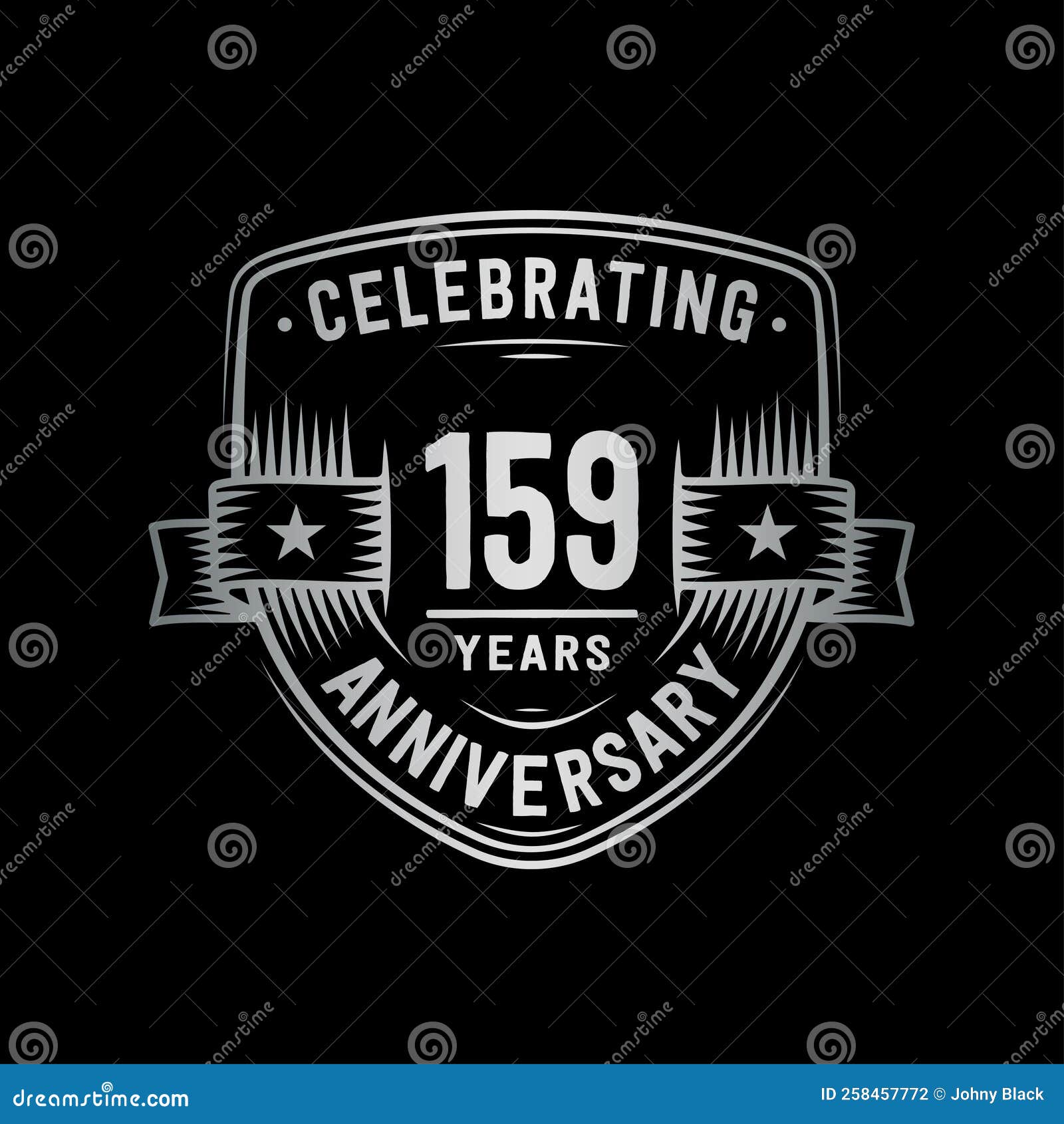 159 Years Anniversary Celebration Shield Design Template. 159th ...
