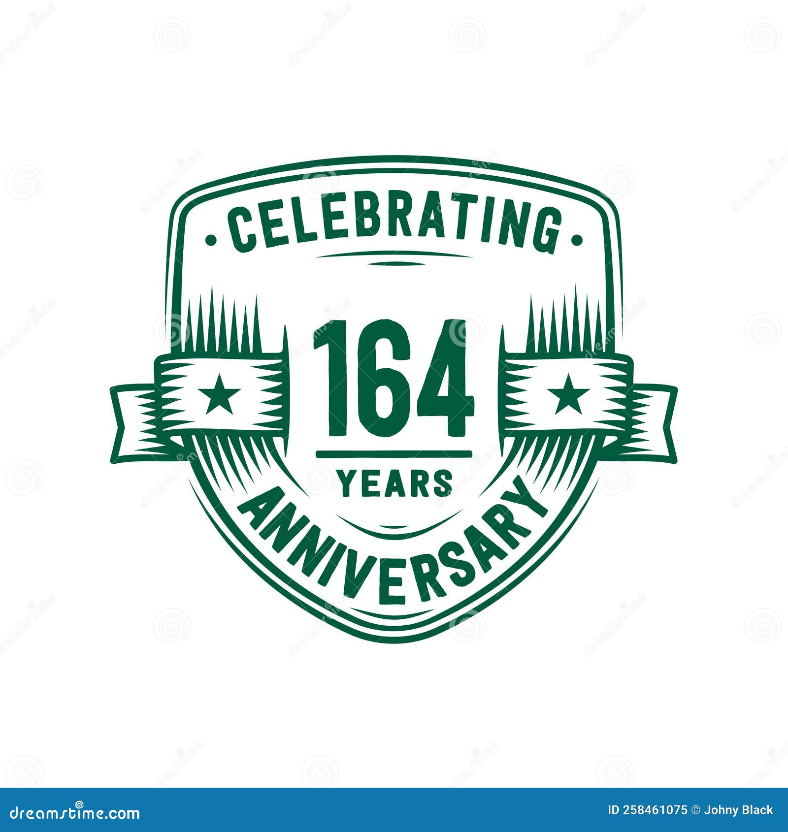 164 Years Anniversary Celebration Shield Design Template. 164th ...