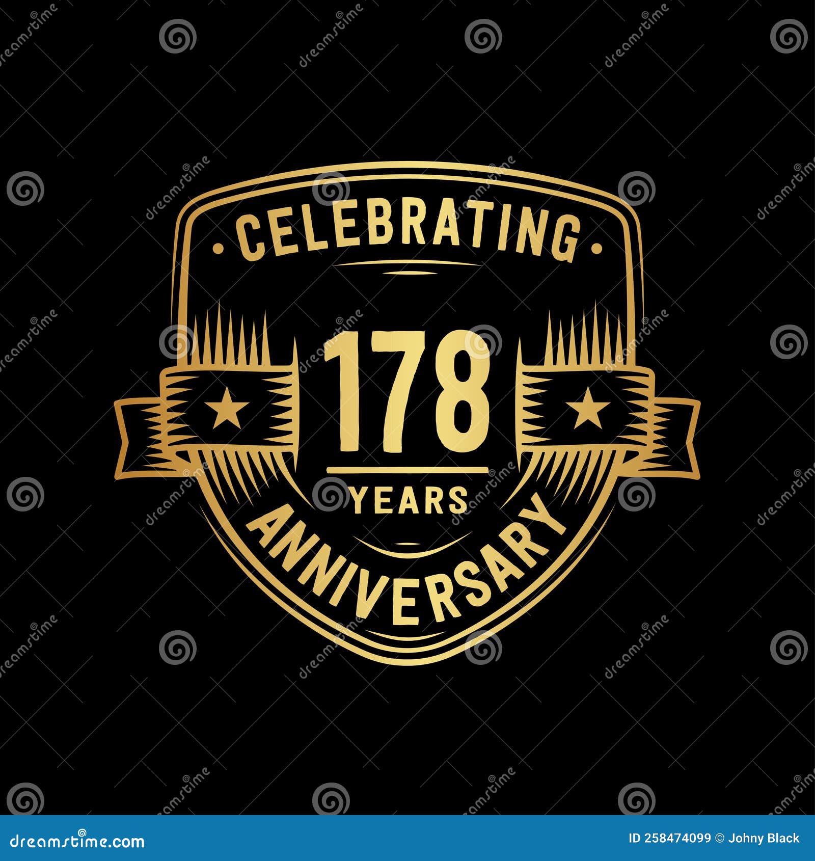 178 Years Anniversary Celebration Shield Design Template. 178th ...