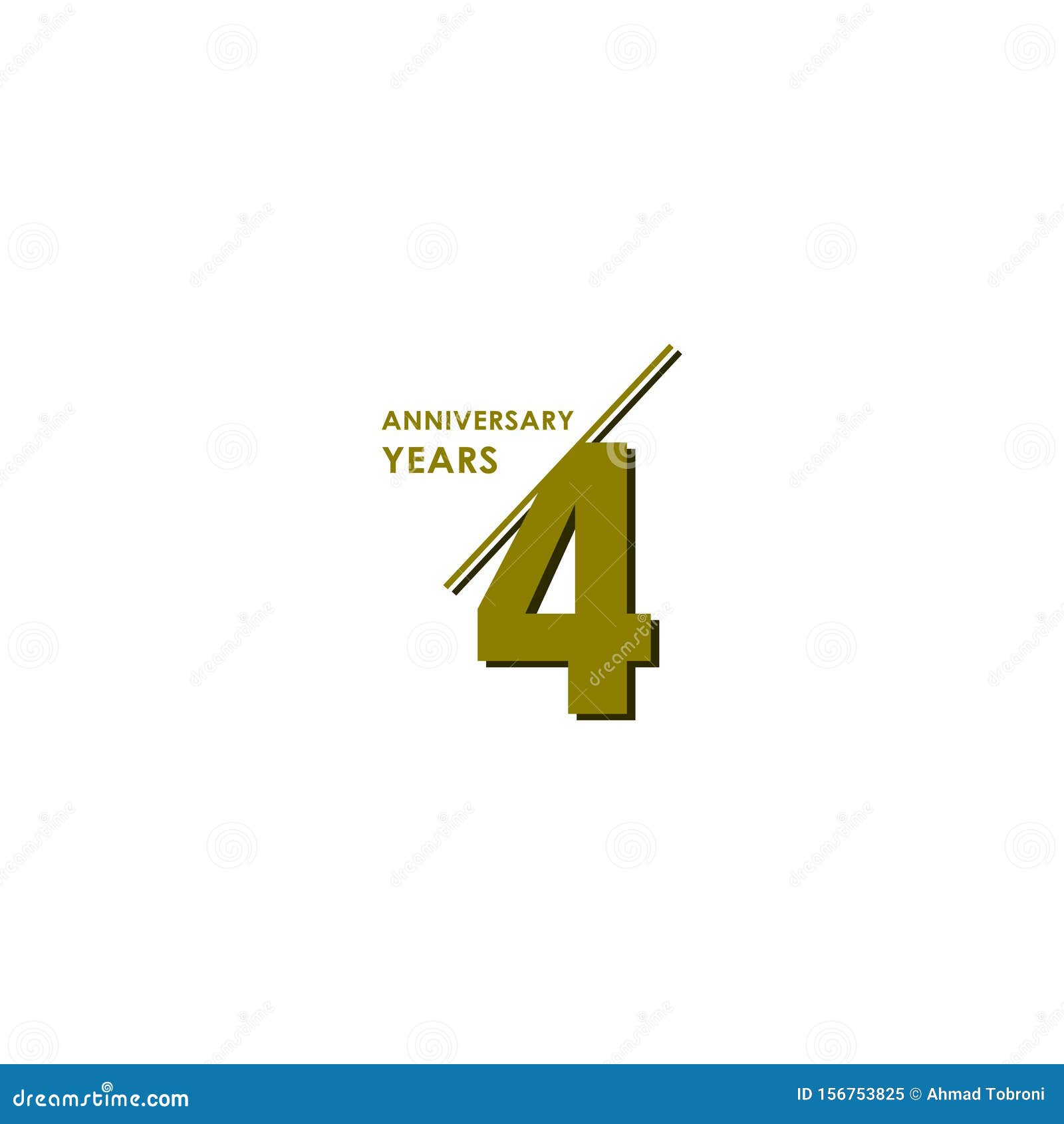 4 Years Anniversary Celebration Vector Template Design Illustration ...