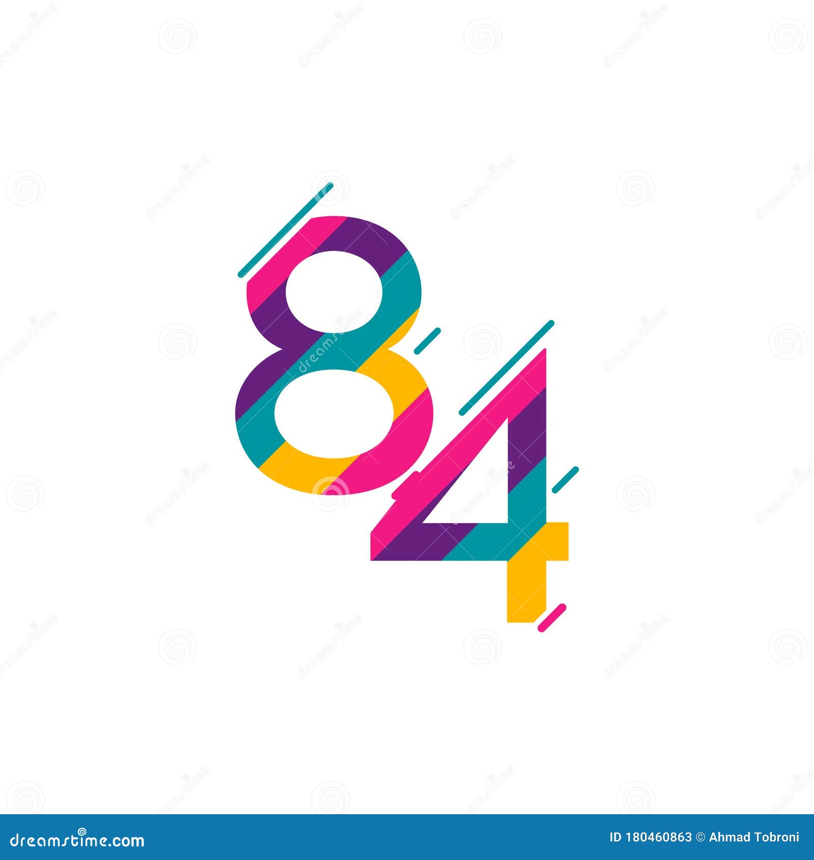 84 Years Anniversary Celebration Vector Template Design Illustration ...