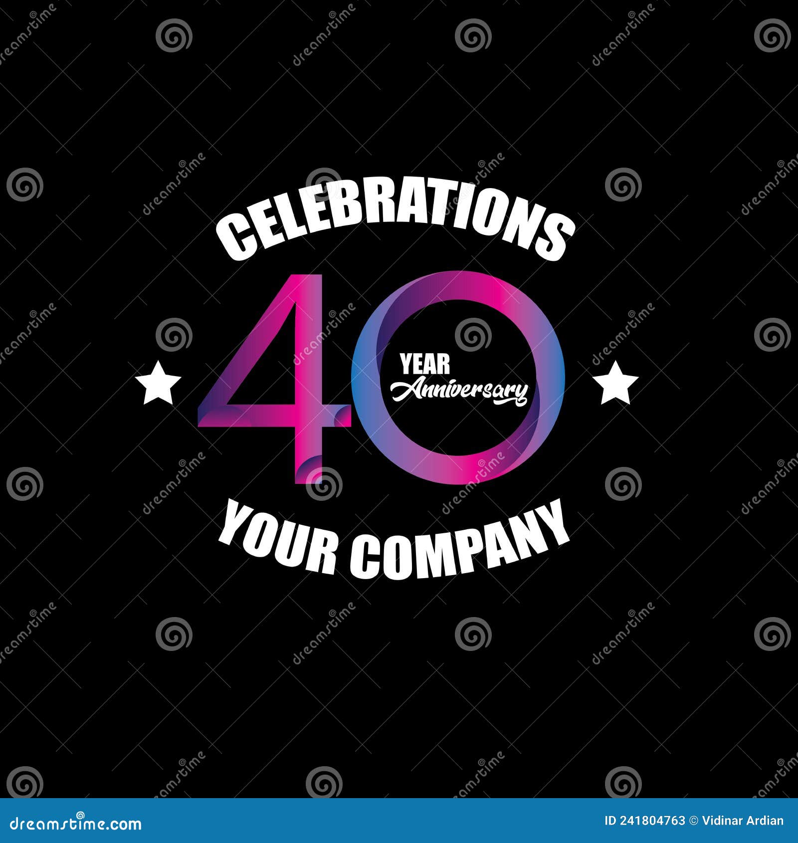 40 Years Anniversary Celebration Vector Template Design Illustration ...