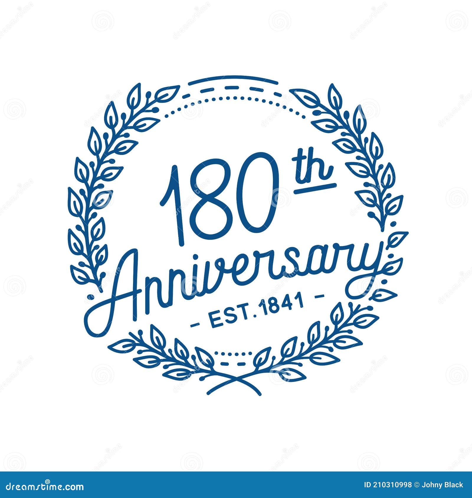 180 Years Anniversary Celebration with Laurel Wreath. 180th Anniversary ...