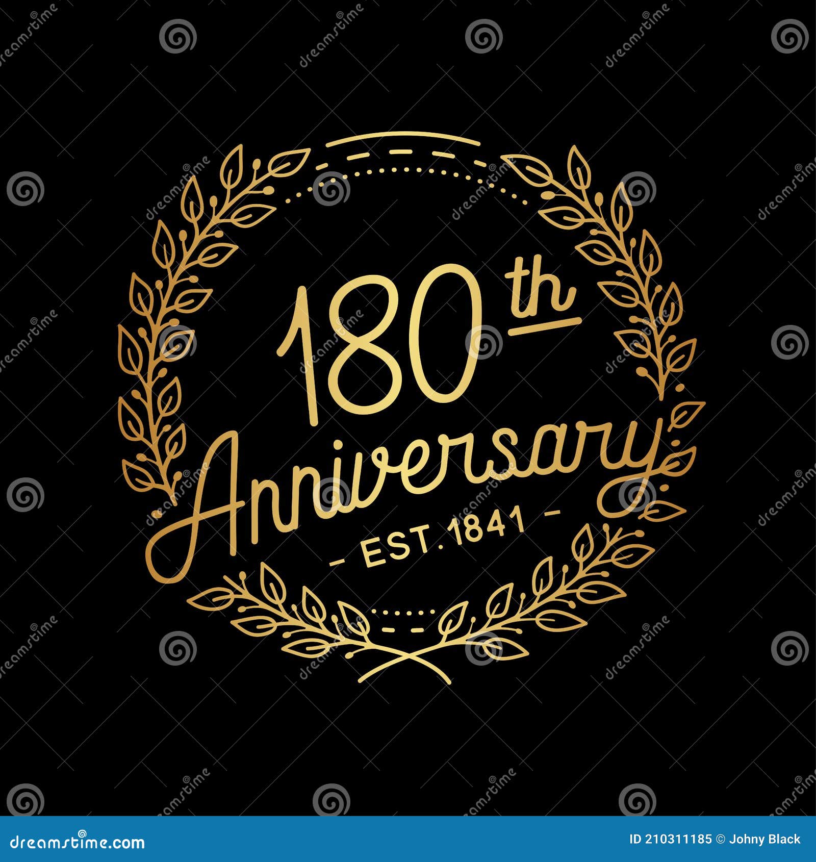 180 Years Anniversary Celebration with Laurel Wreath. 180th Anniversary ...