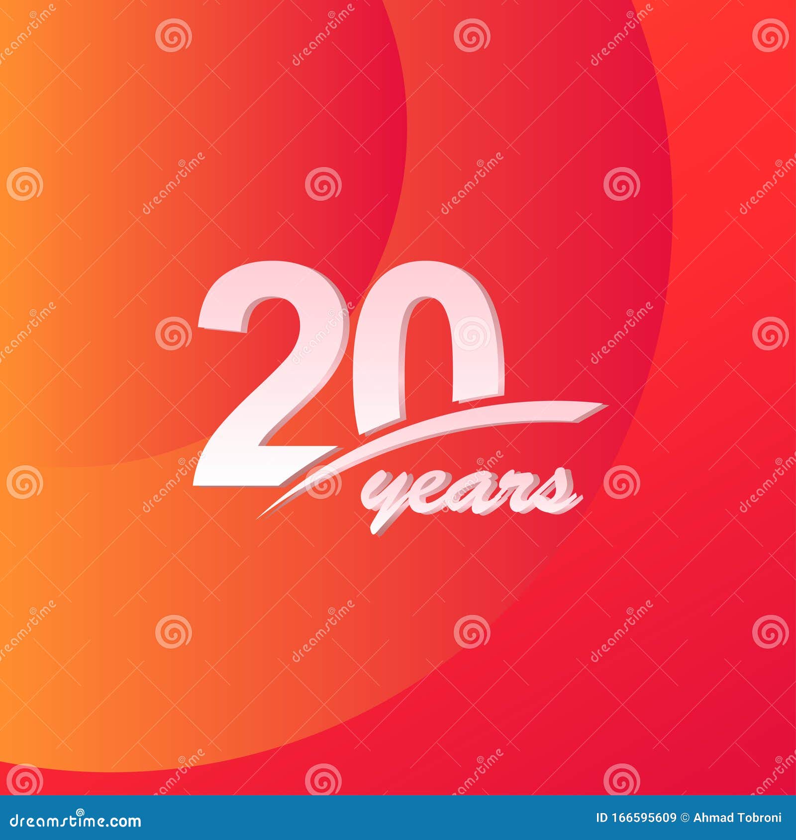 20 Years Anniversary Color Full Line Elegant Celebration Vector ...