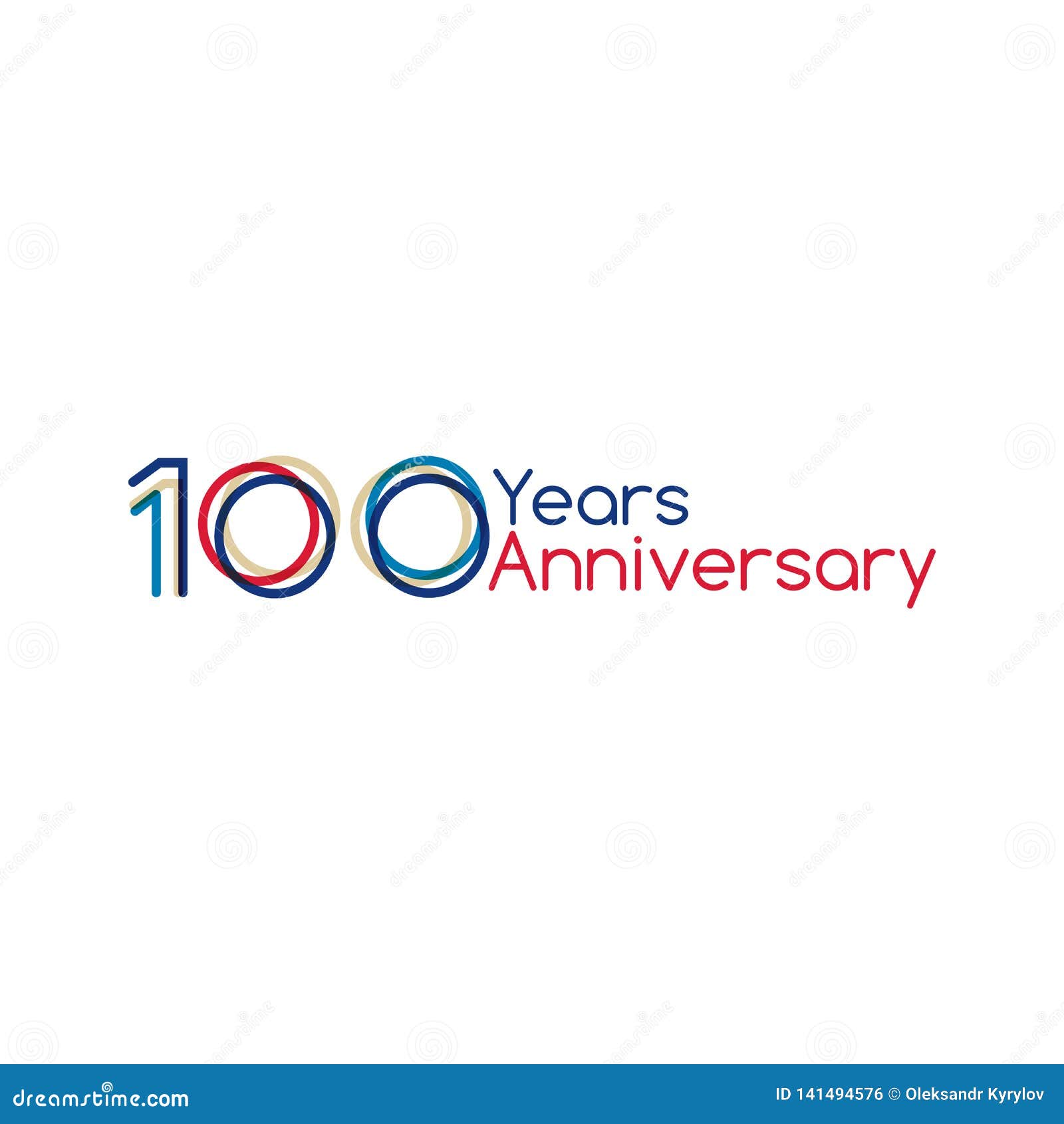 100 Years Anniversary Design with Simple Design. Vector Illustration ...