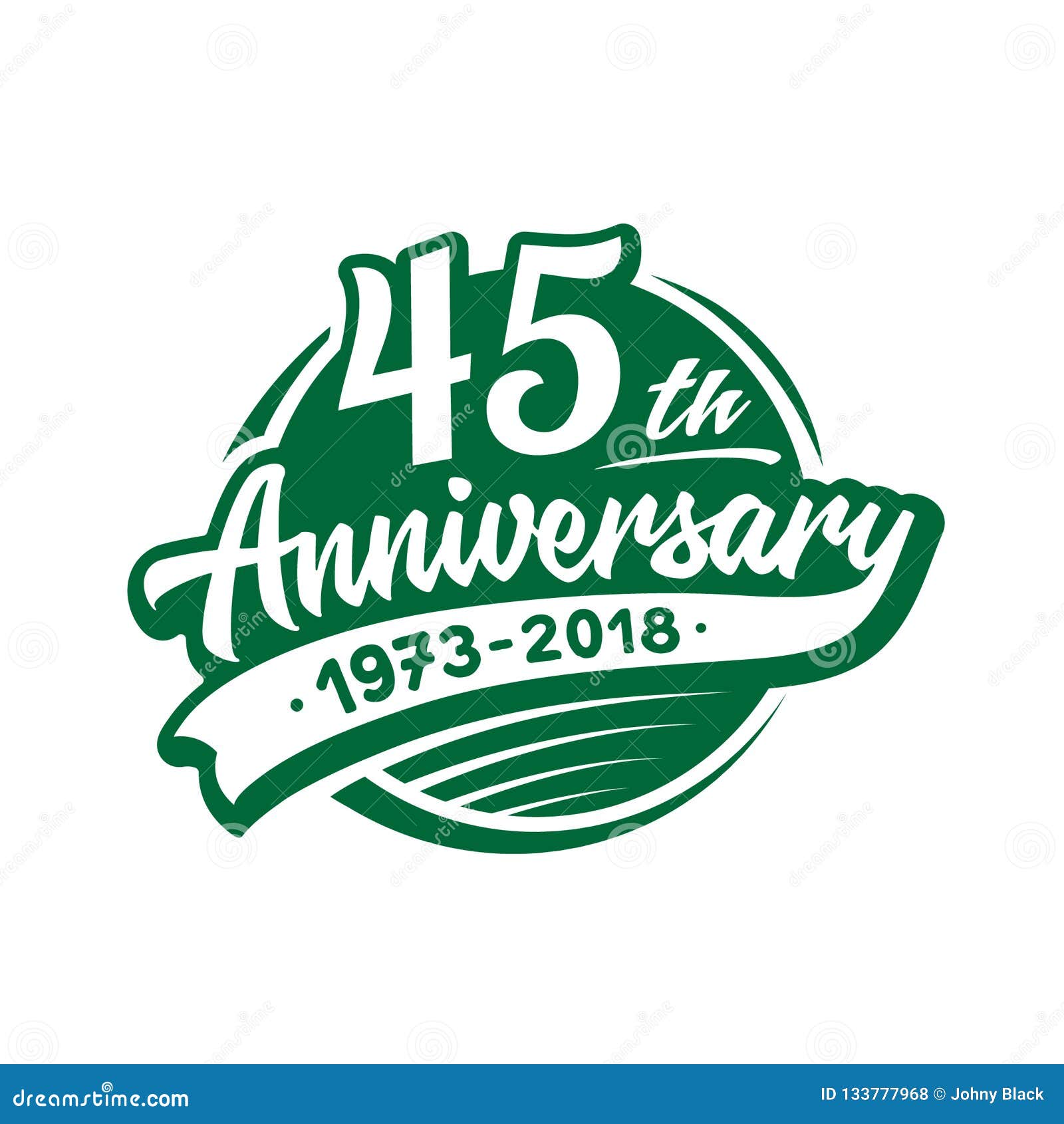 45 Years Anniversary Design Template. Vector and Illustration. 45th ...