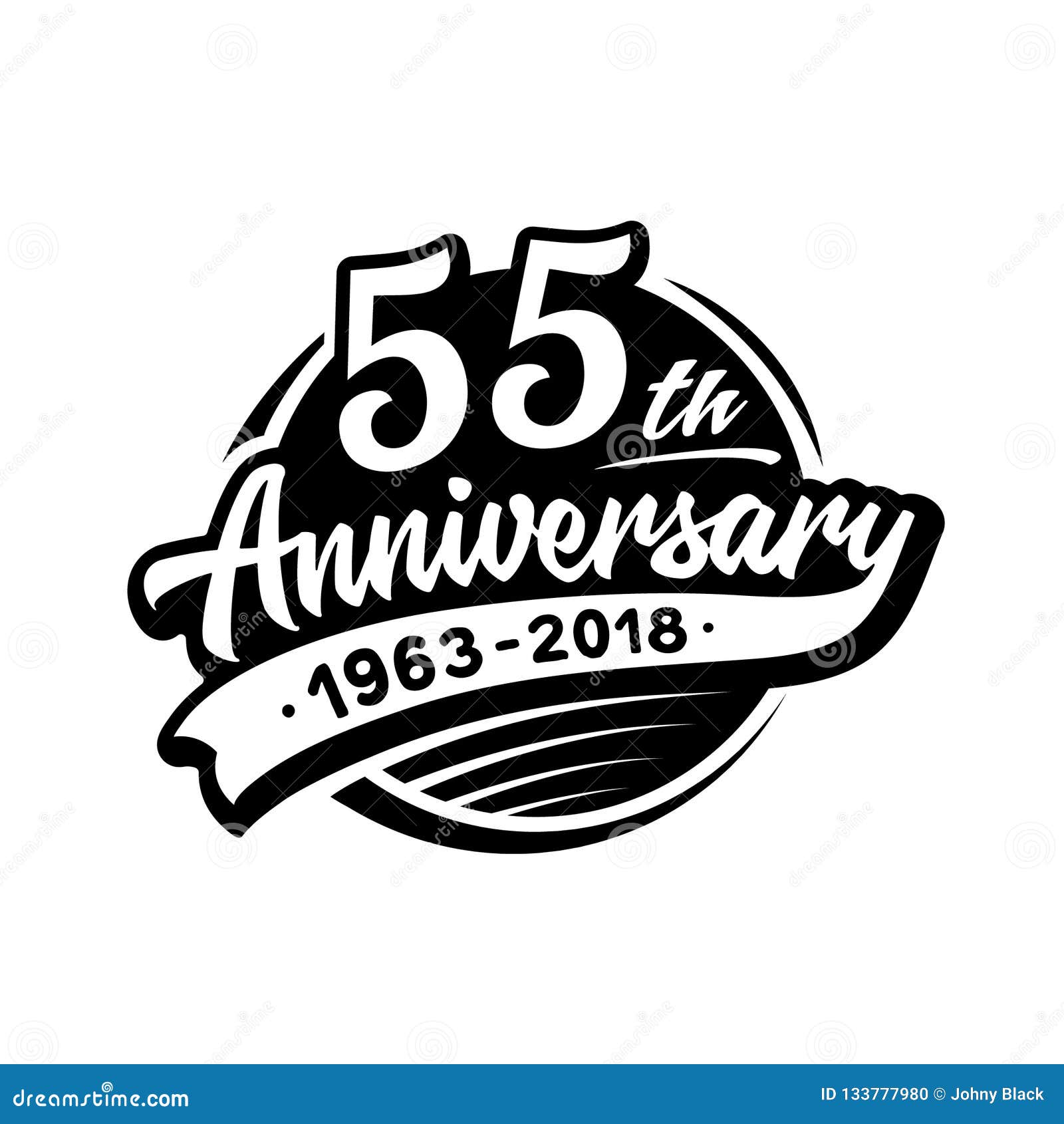 55 Years Anniversary Design Template. Vector and Illustration. 55th ...