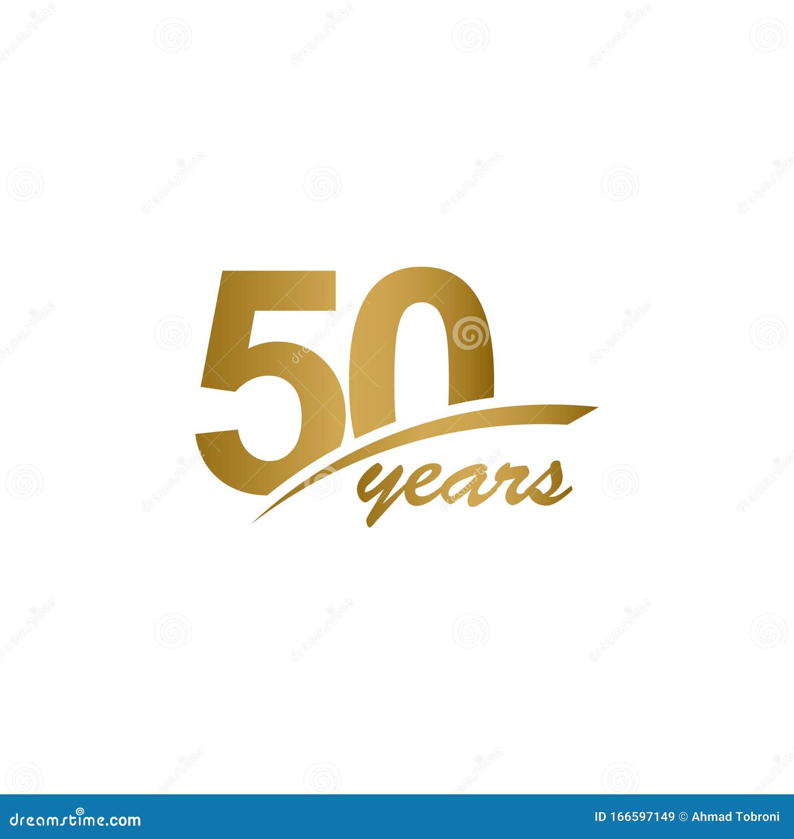 50 Years Anniversary Elegant Gold Line Celebration Vector Template ...