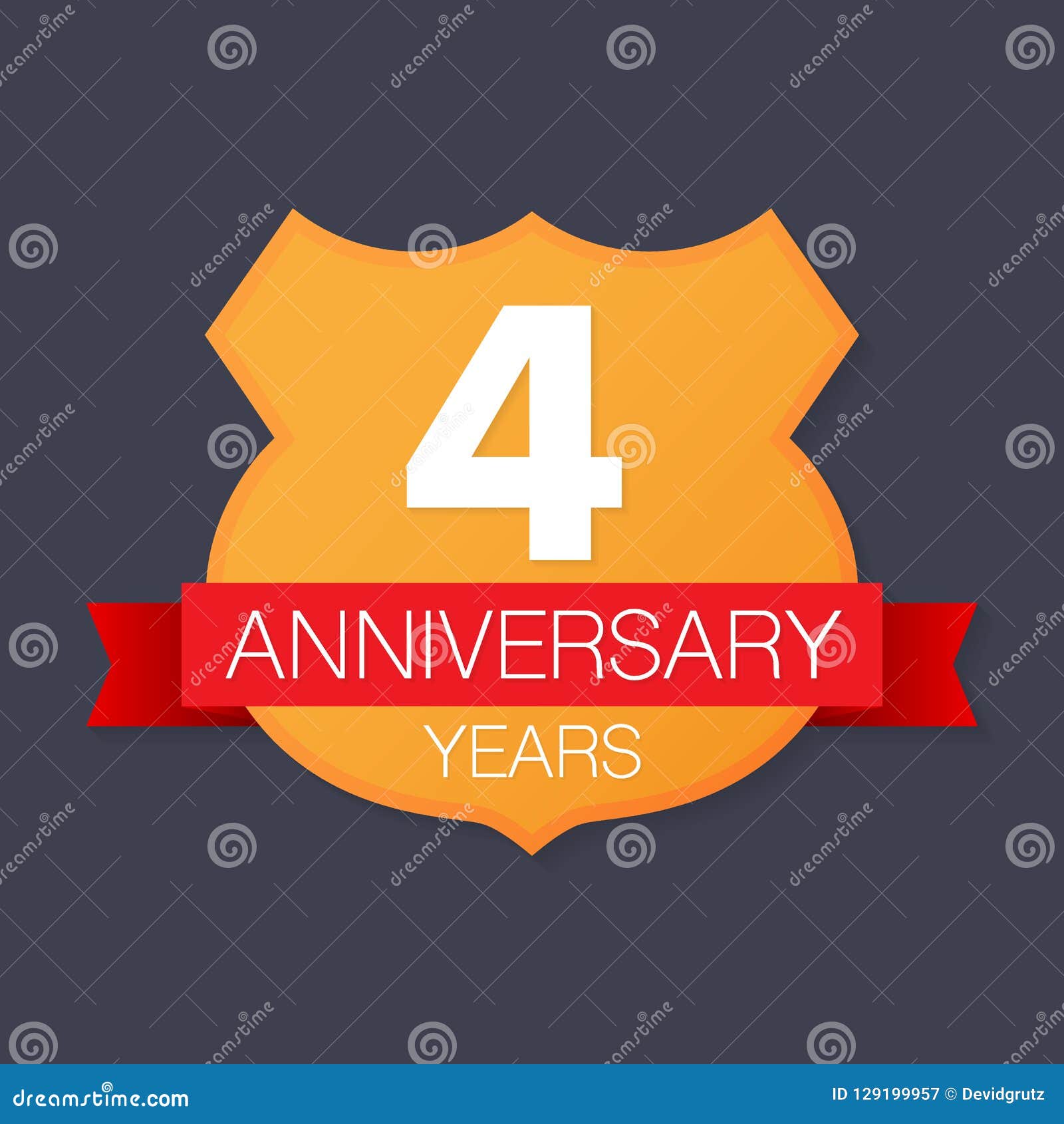 4 Years Anniversary Emblem. Anniversary Icon or Label Stock Vector ...