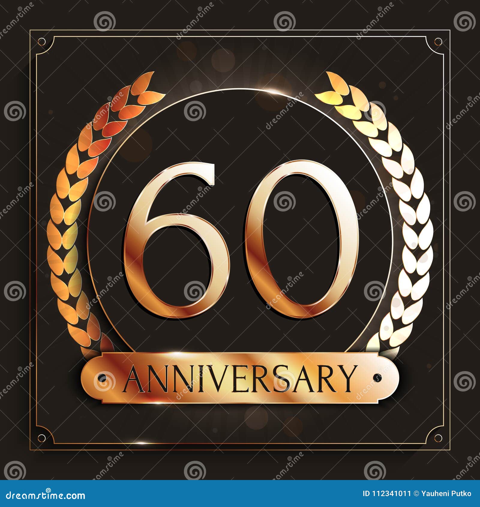 60 Years Anniversary Gold Banner On Dark Background. Stock Vector ... 60 Years Anniversary Gold Banner On Dark Background. Stock Vector ...