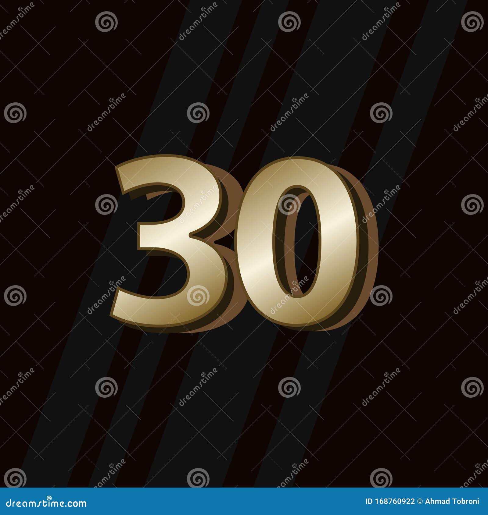 30 Years Anniversary Gold Elegant Number Vector Template Design ...