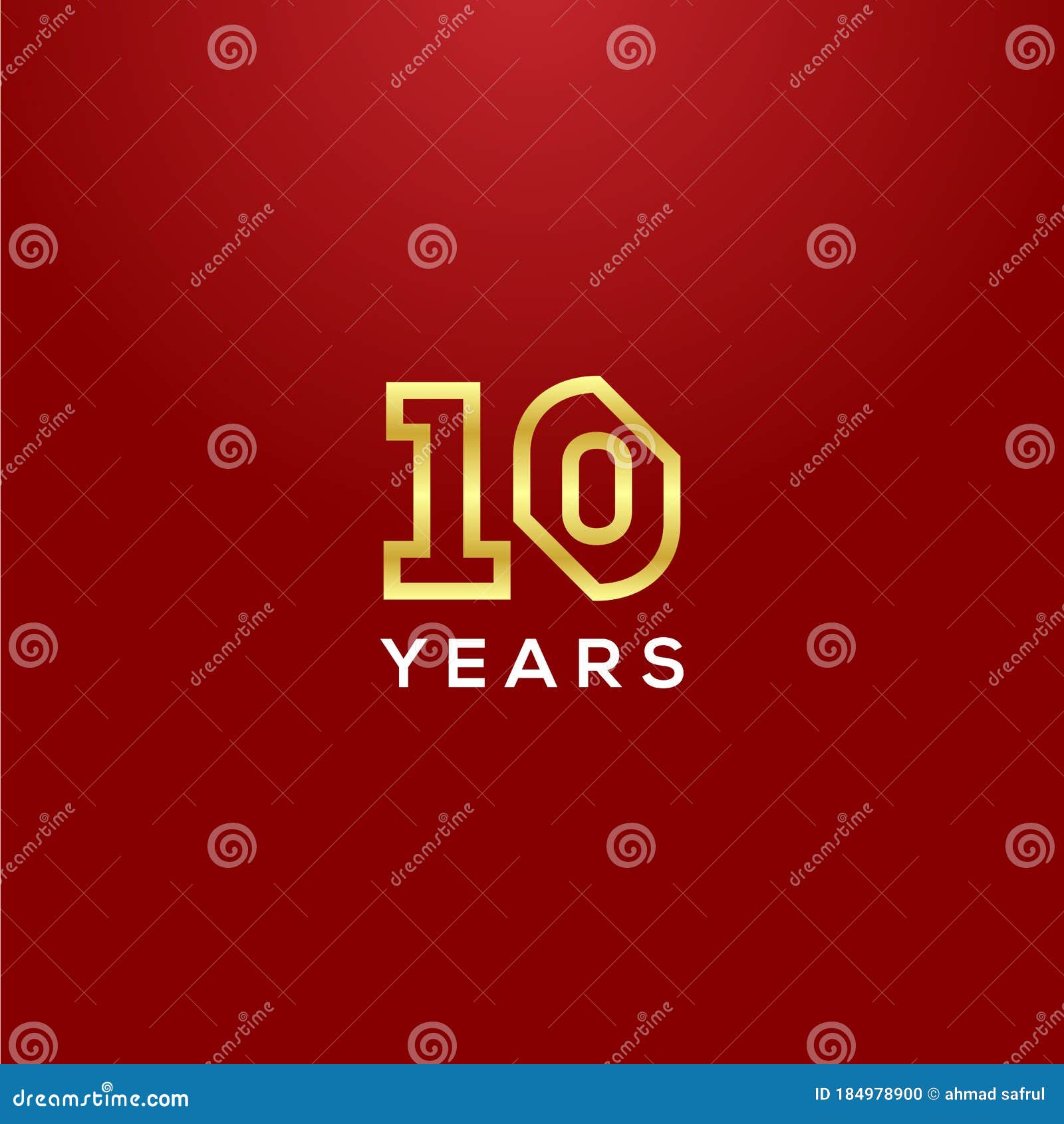 10 Years Anniversary Gold Number Vector Design Stock Vector ...