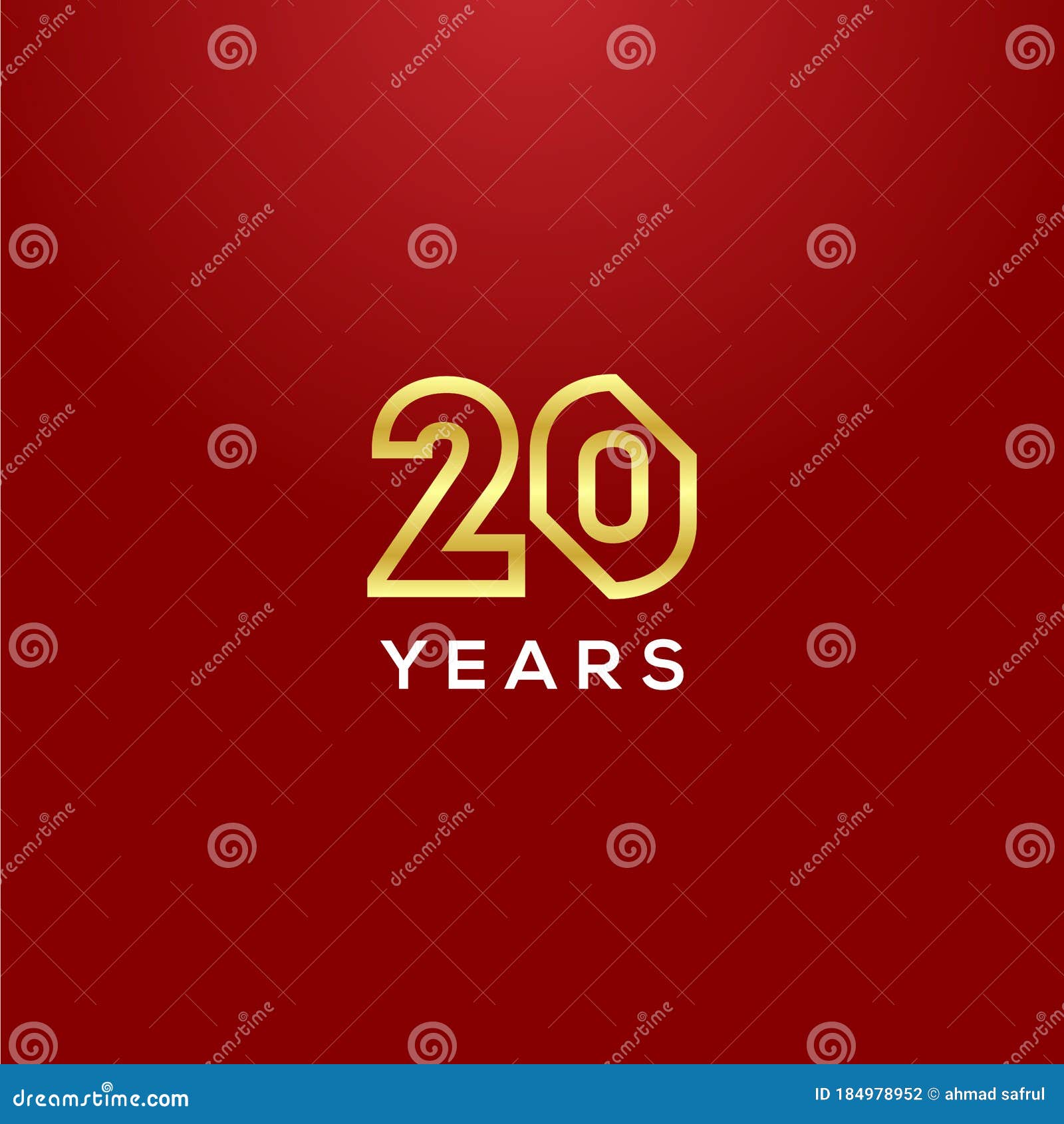 20 Years Anniversary Gold Number Vector Design Stock Vector ...