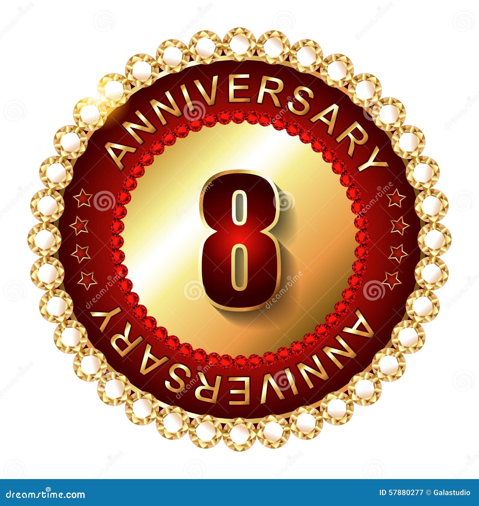 8 Years Anniversary Golden Label. Stock Illustration - Illustration of ...