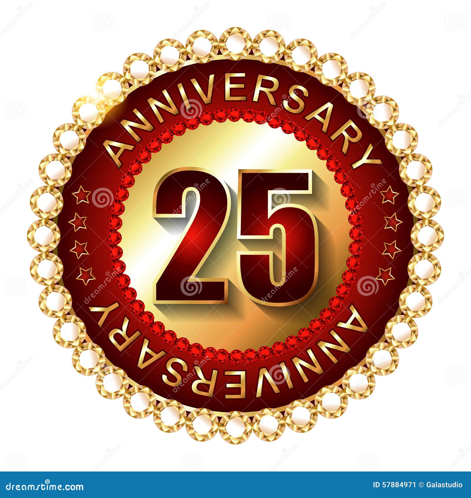 25 Years Anniversary Golden Label. Stock Illustration - Illustration of ...
