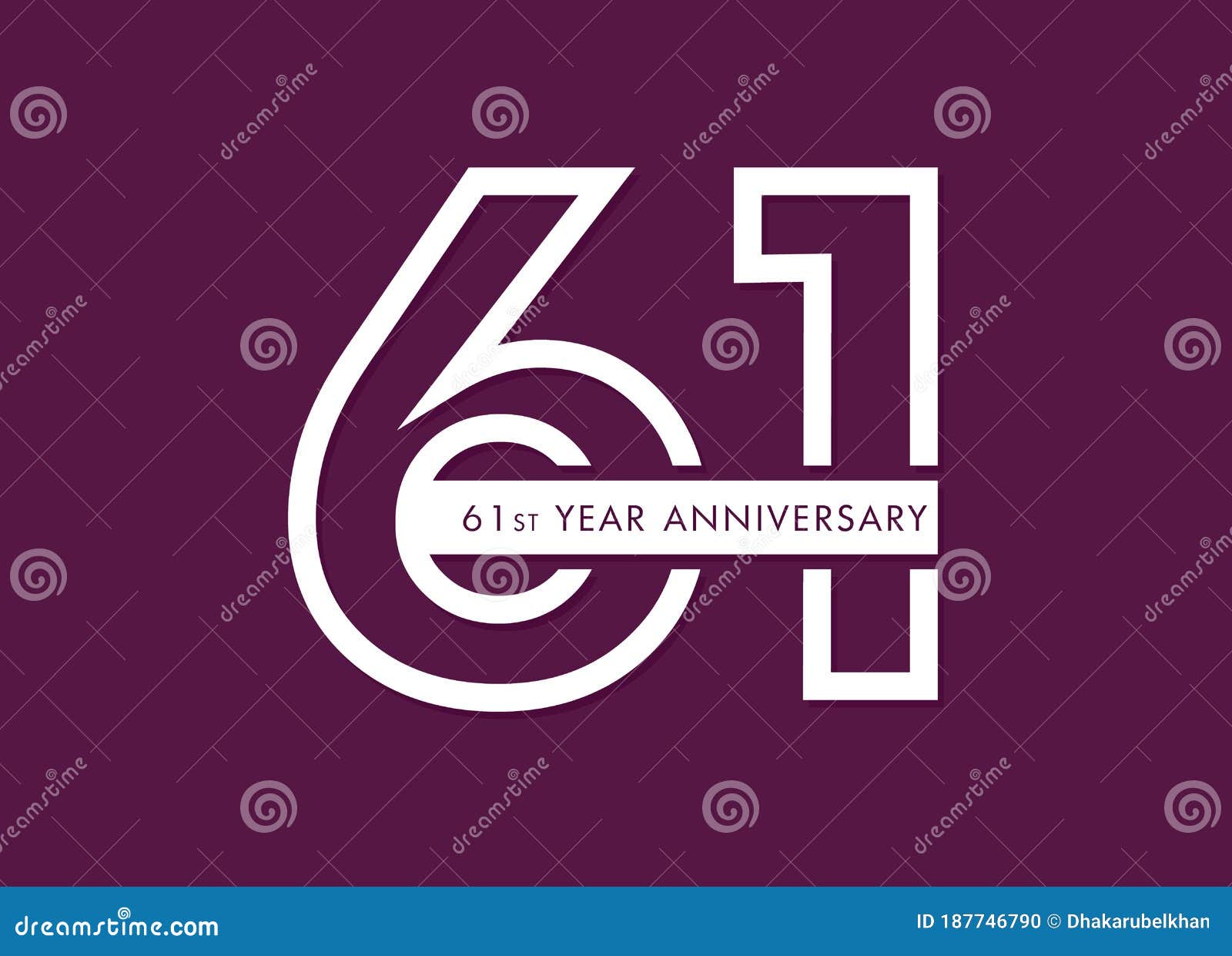 61 Years Anniversary Image Vector, 61st Anniversary Celebration ...