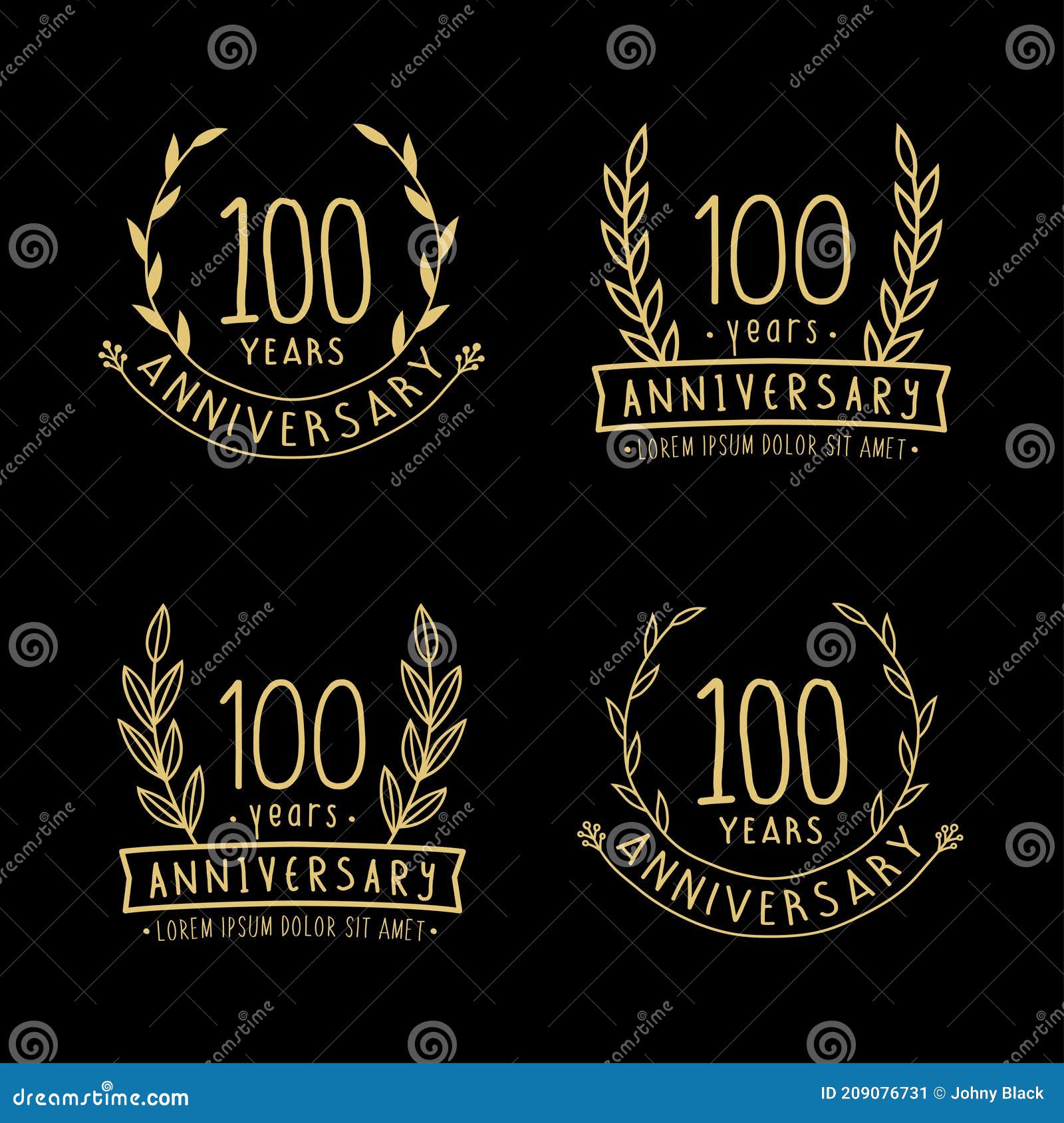 100 Years Anniversary Logo Collection. 100th Years Anniversary ...