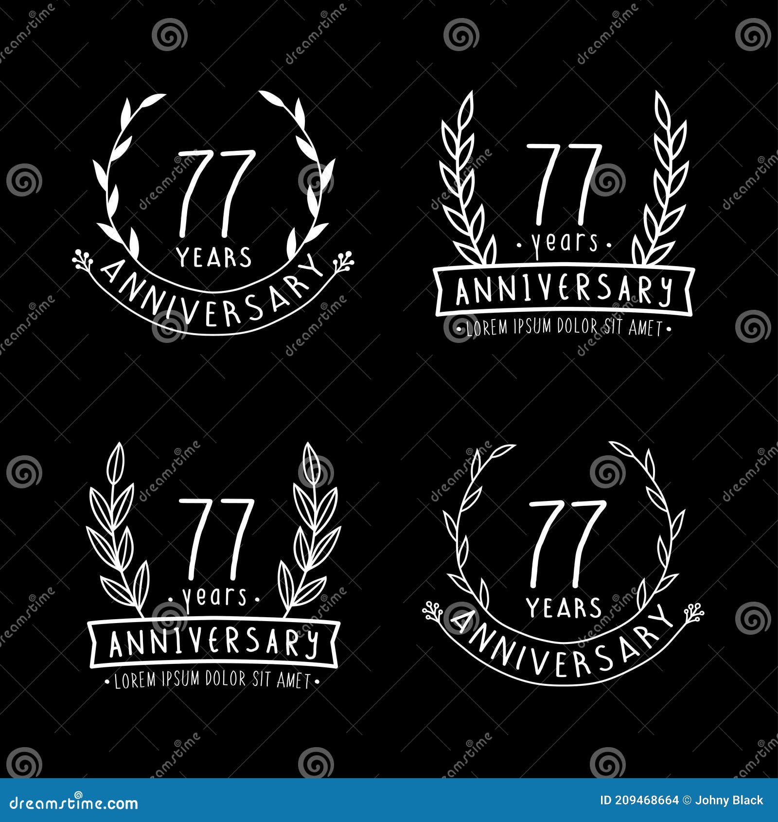 77 Years Anniversary Logo Collection. 77th Years Anniversary ...