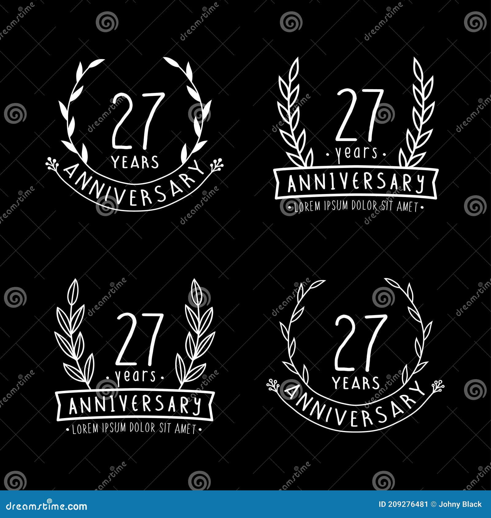 27 Years Anniversary Logo Collection. 27th Years Anniversary ...