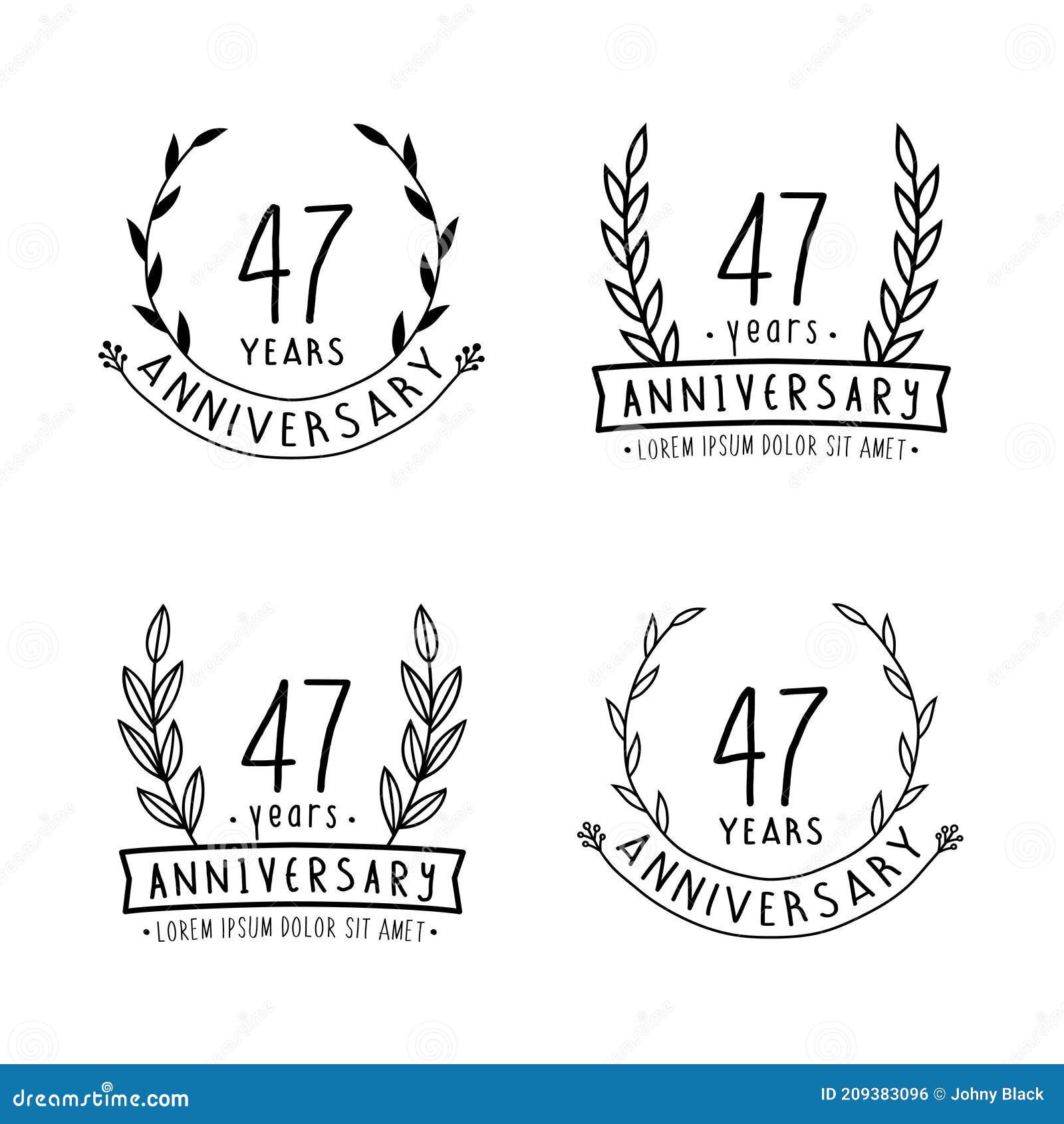 47 Years Anniversary Logo Collection. 47th Years Anniversary ...