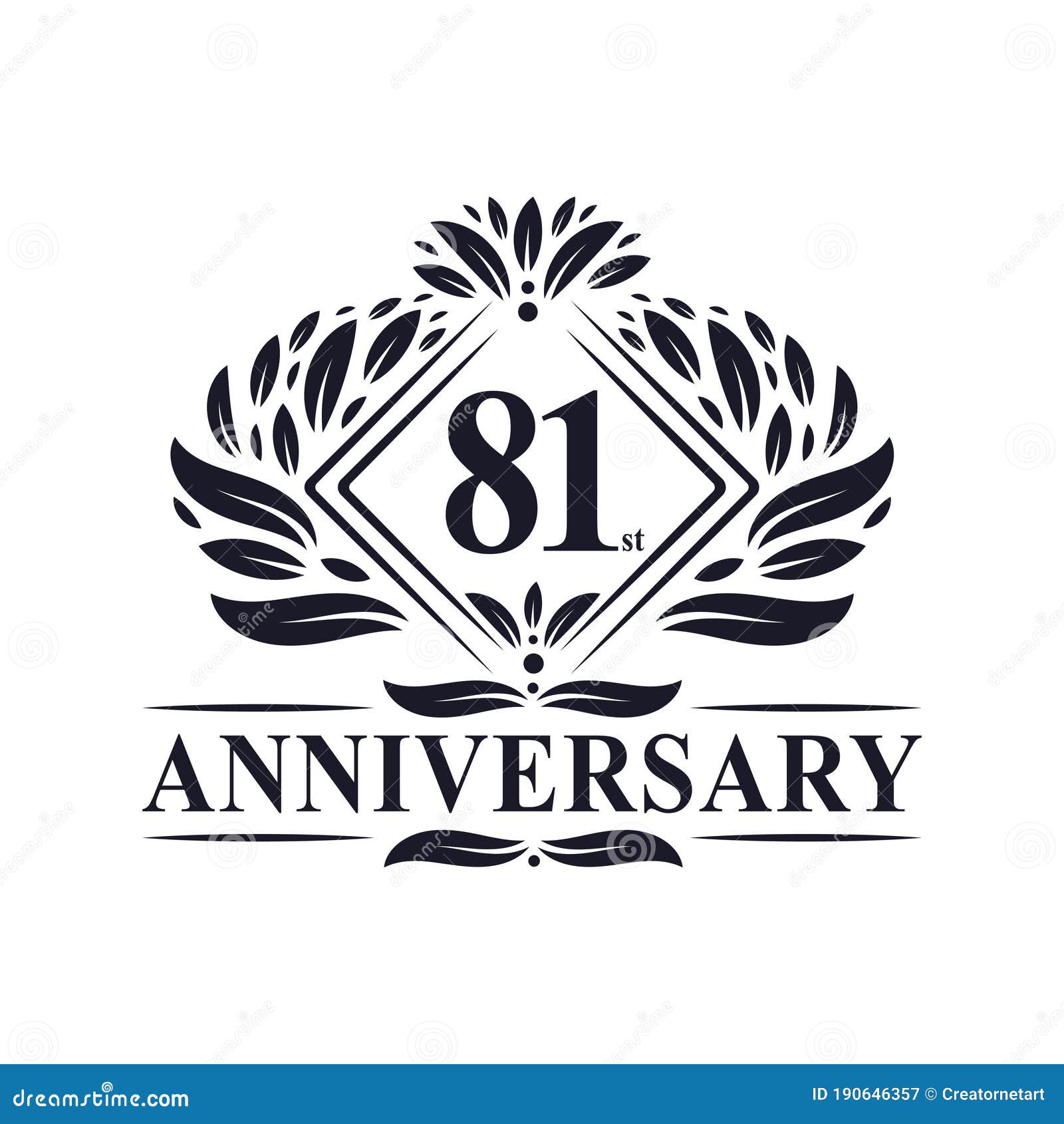 81 Years Anniversary Logo, Luxury Floral 81st Anniversary Logo Stock ...