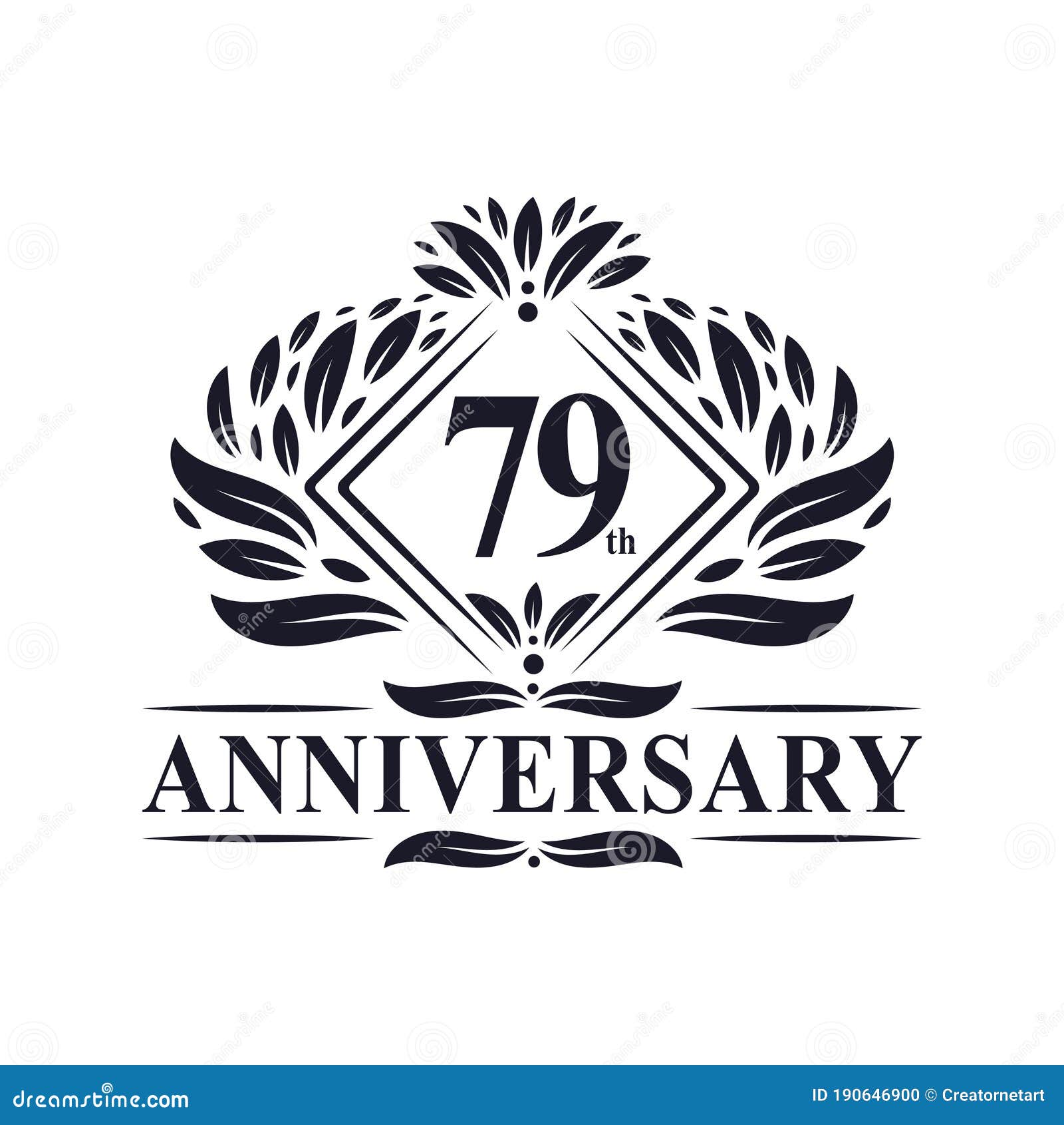 79 Years Anniversary Logo, Luxury Floral 79th Anniversary Logo Stock ...