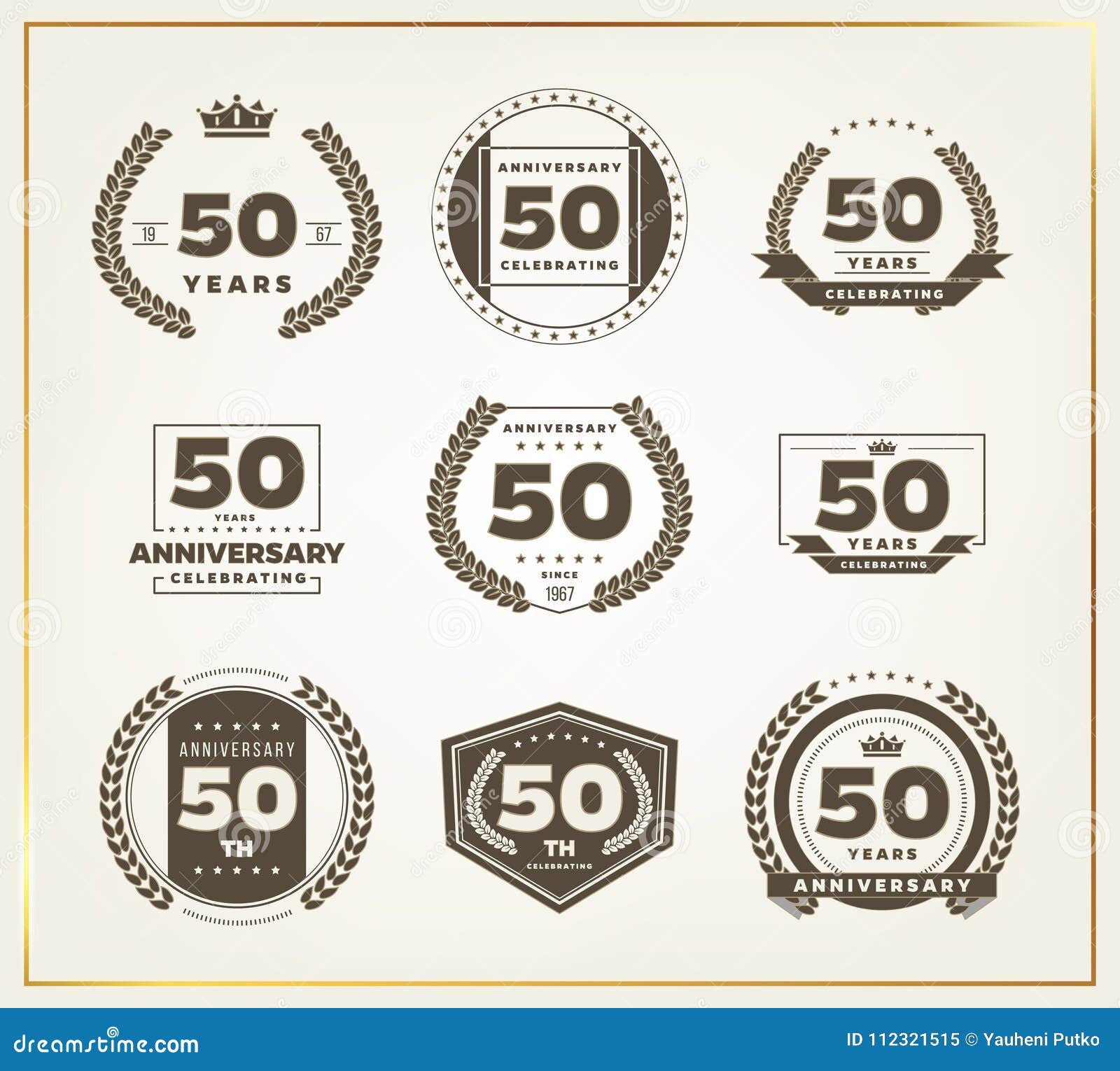 50 Years Anniversary Logo Set. Stock Vector - Illustration of ...
