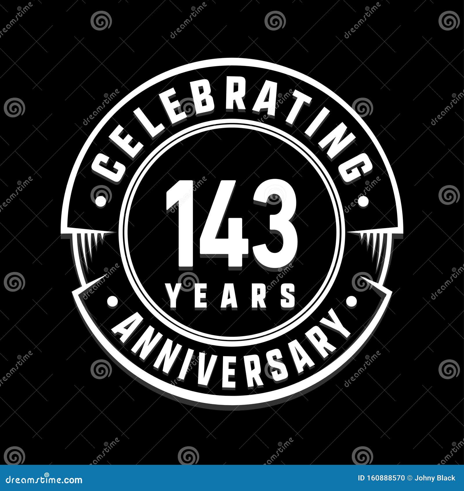 143 Years Anniversary Logo Template. 143rd Vector and Illustration ...