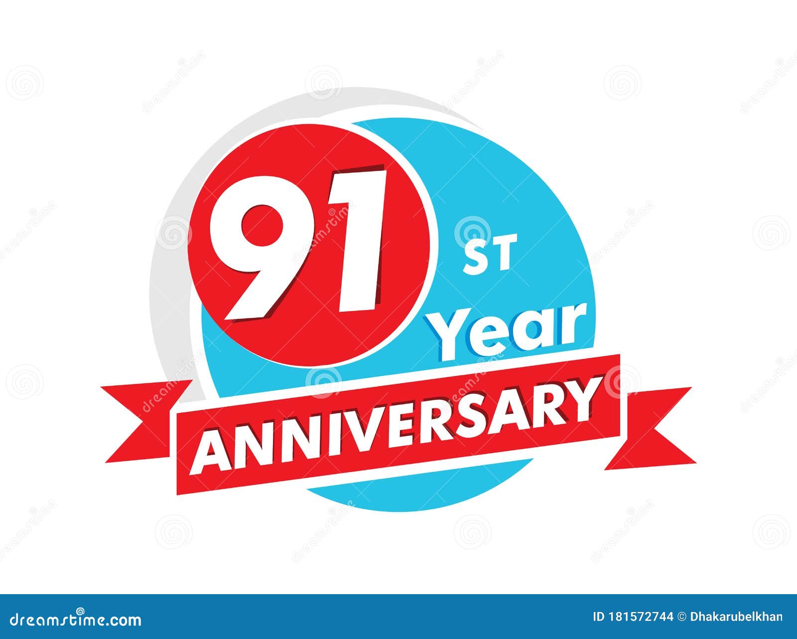 91 Years Anniversary Logotype. Celebration 91st Anniversary Celebration ...