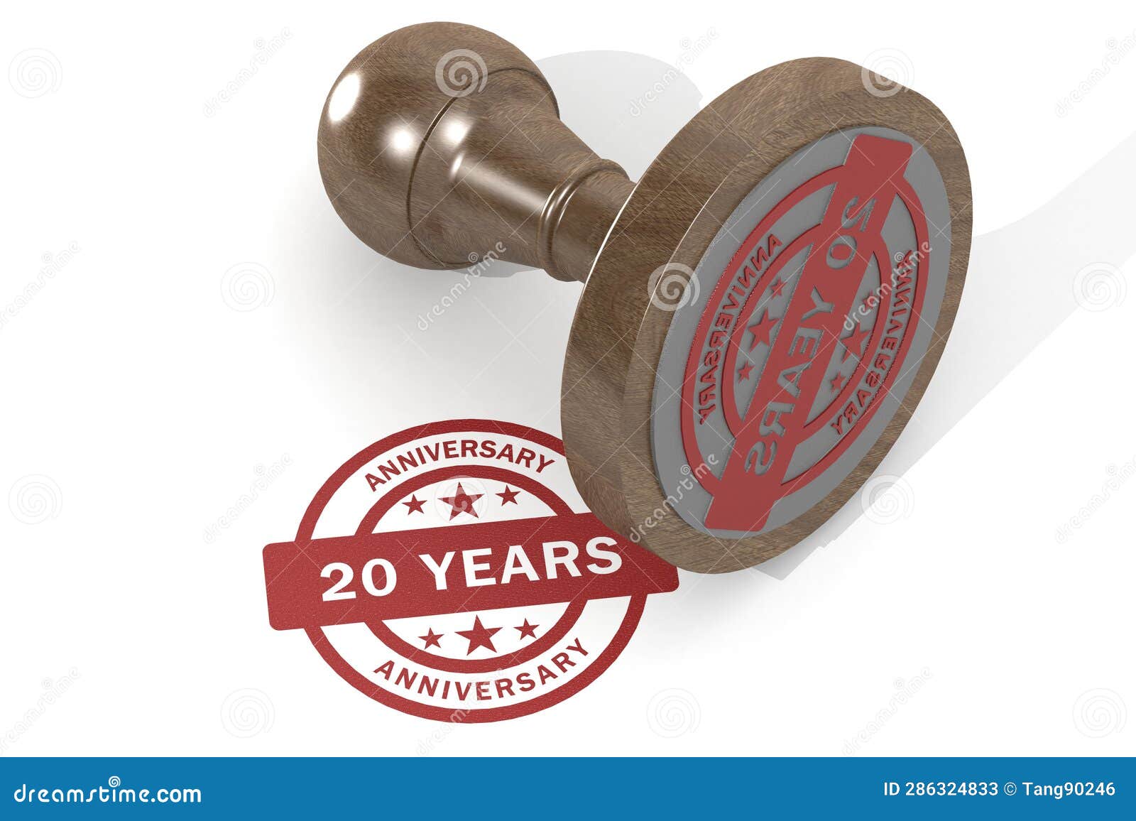 20 Years Anniversary Mark with Wooden Stamp Stock Illustration ...