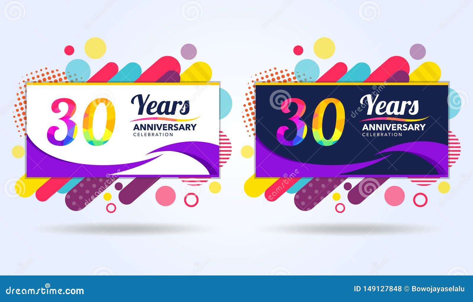 30 Years Anniversary with Modern Square Design Elements, Colorful ...