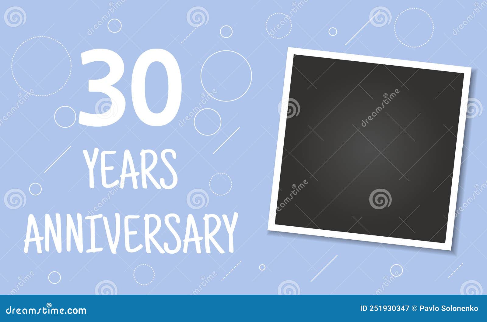 30 Years Anniversary Photo Frame Card. Stock Vector - Illustration of ...